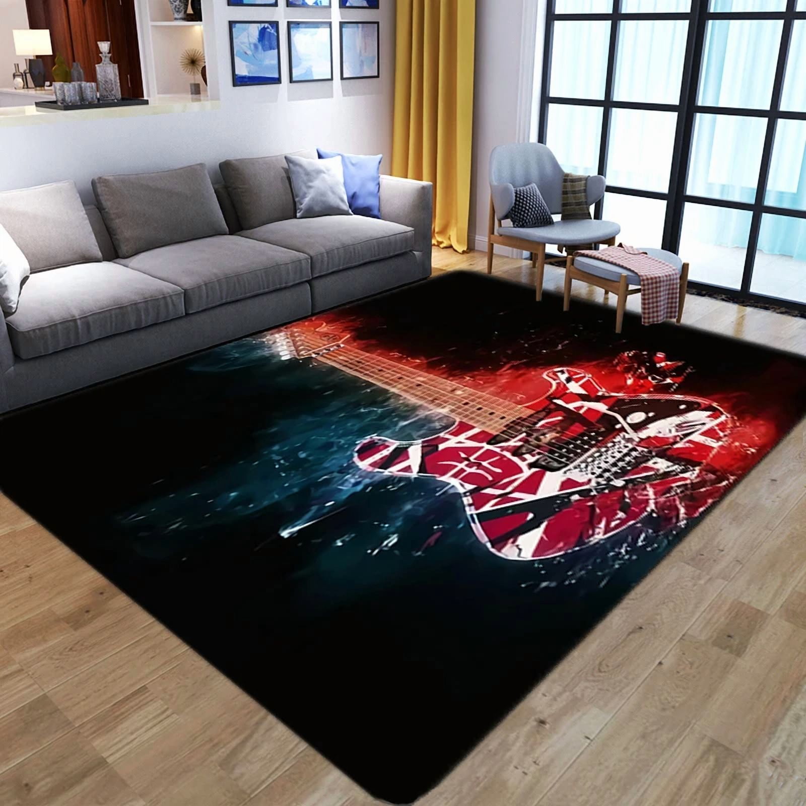 Colorful Guitar with Piano Printing Carpet Play Mat Carpets Room ration ...
