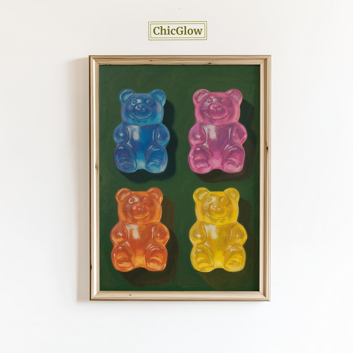 Colorful Gummy Bears Wall Art – Pop Art Candy Poster, Fun Retro ...
