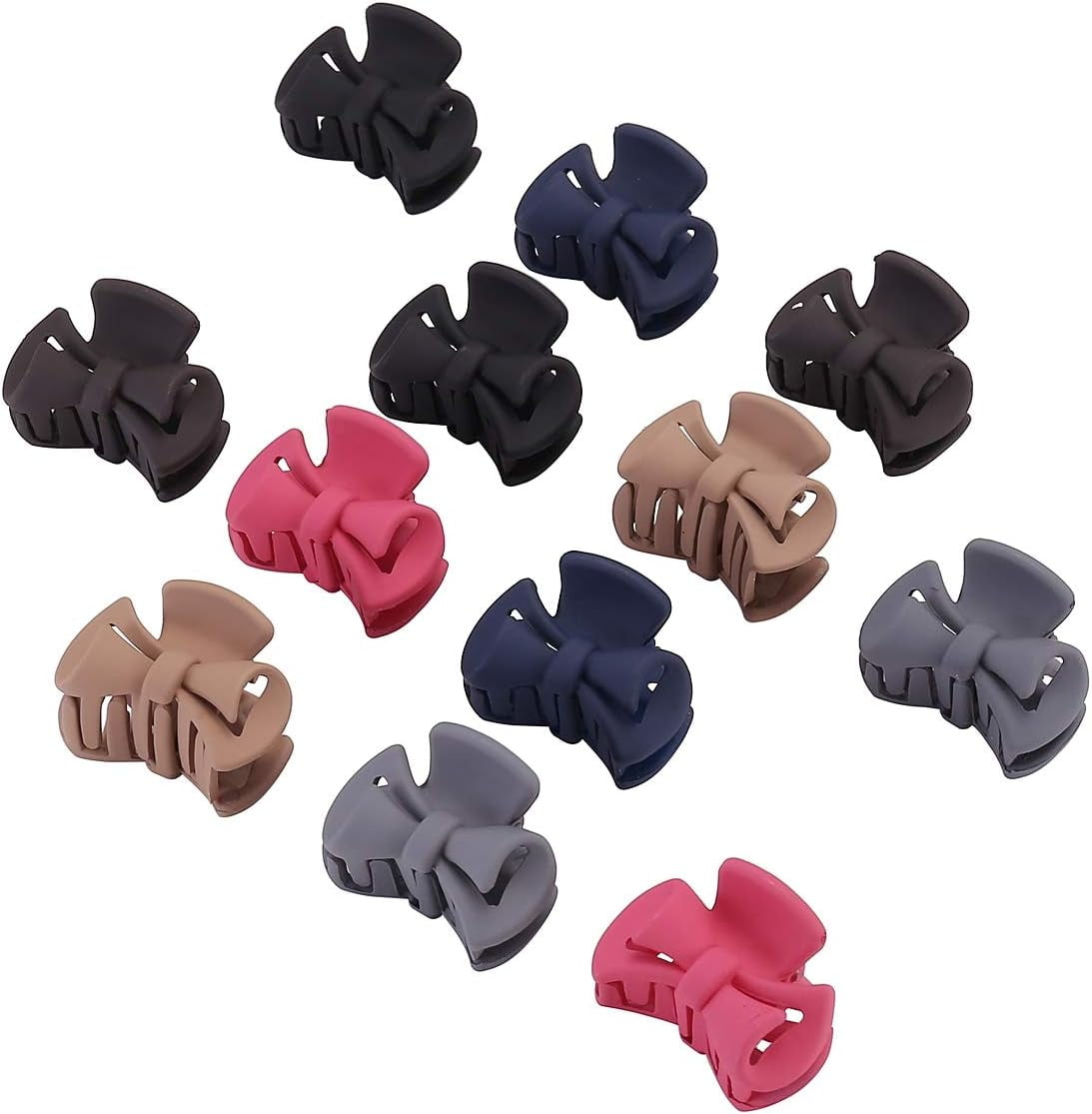 Colorful Hair Claws Set 12PCS Tiny Clips with Non-Slip Jaw Clamps ...
