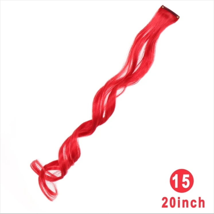 Colorful Hair Extensions Curly One Clip in Synthetic Long Hairpiece For ...