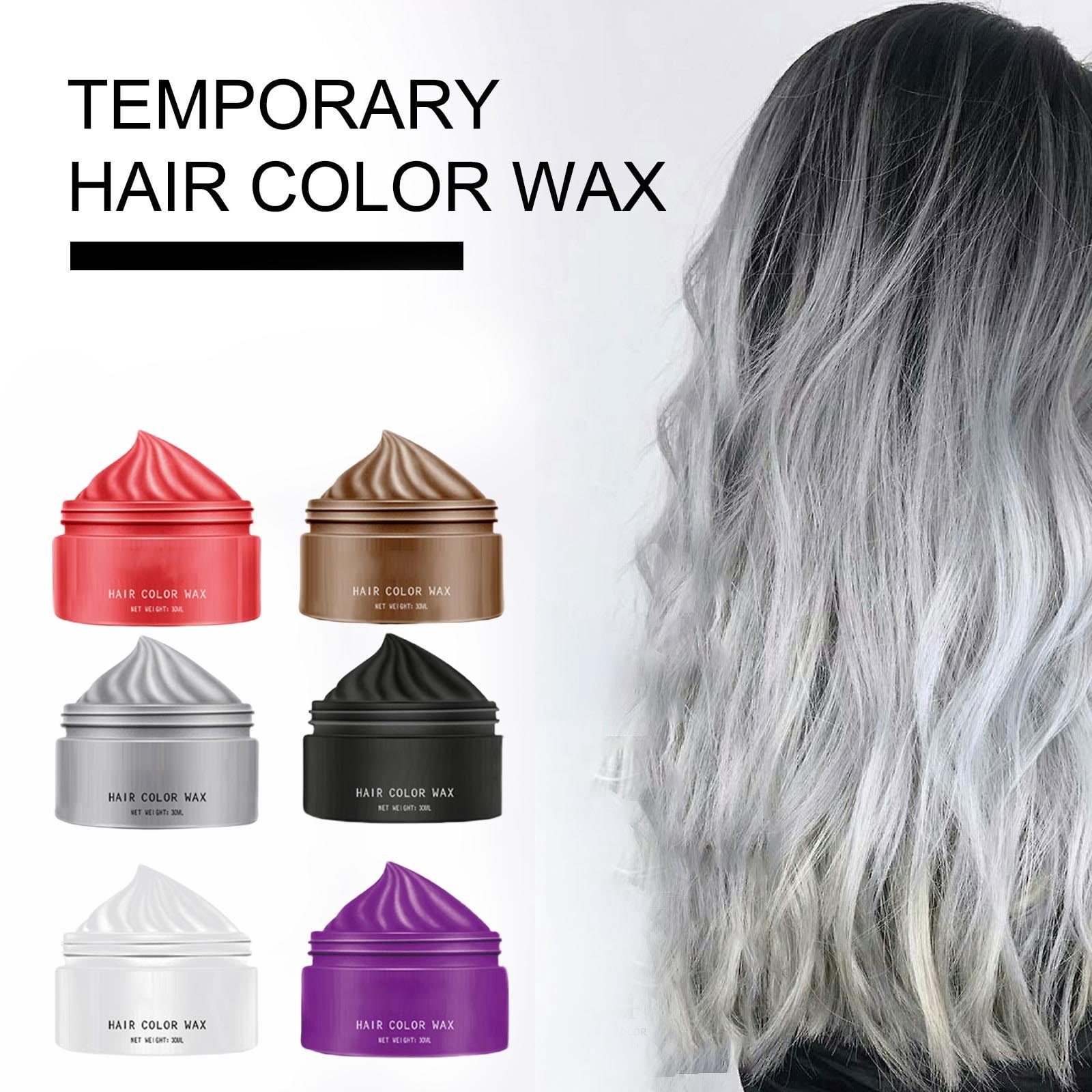 Colorful Hair Mud Styling Wax, Long-lasting Hold, Natural & Disposable ...