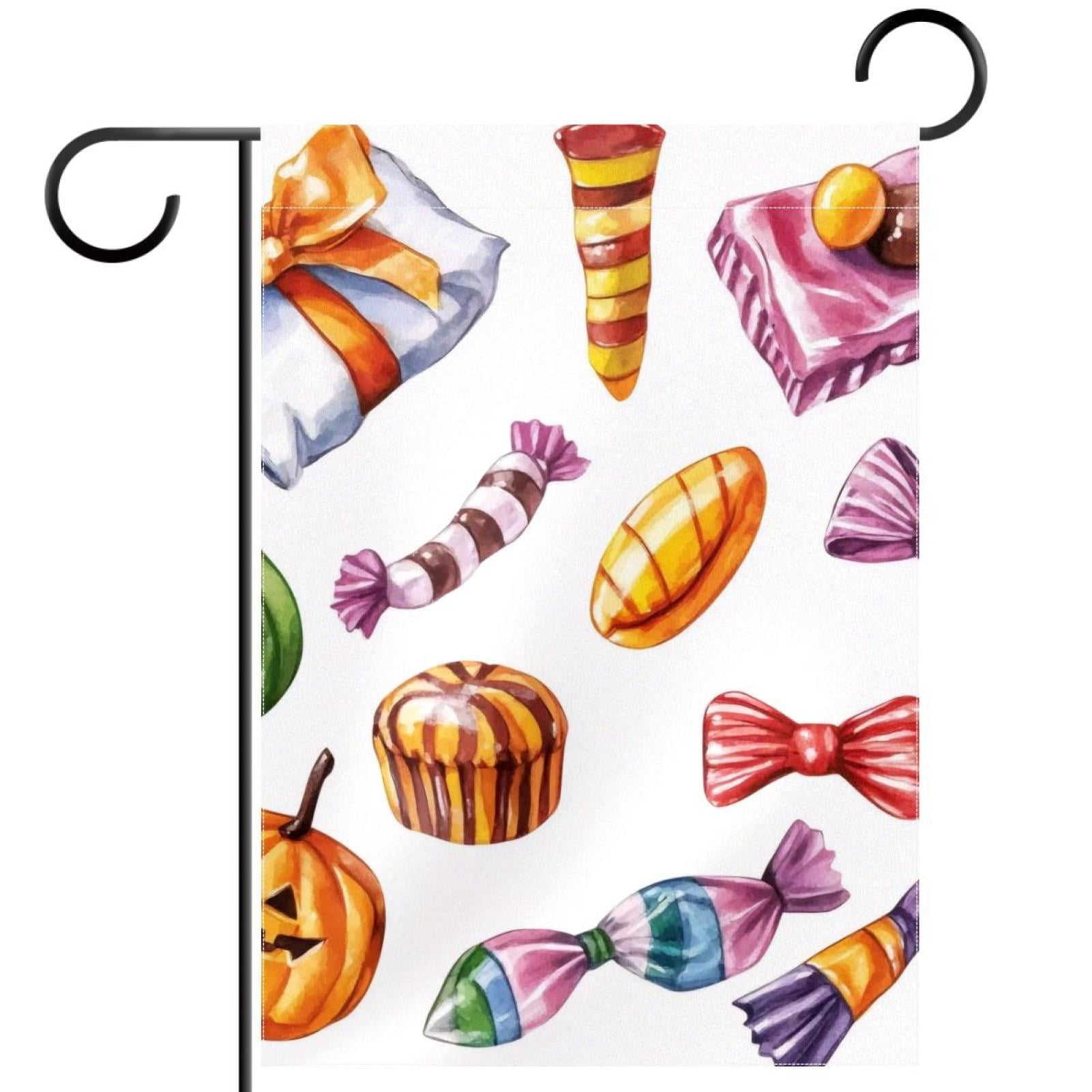 Colorful Halloween Candies Decorative Garden Flag for All Seasons, 12 x ...