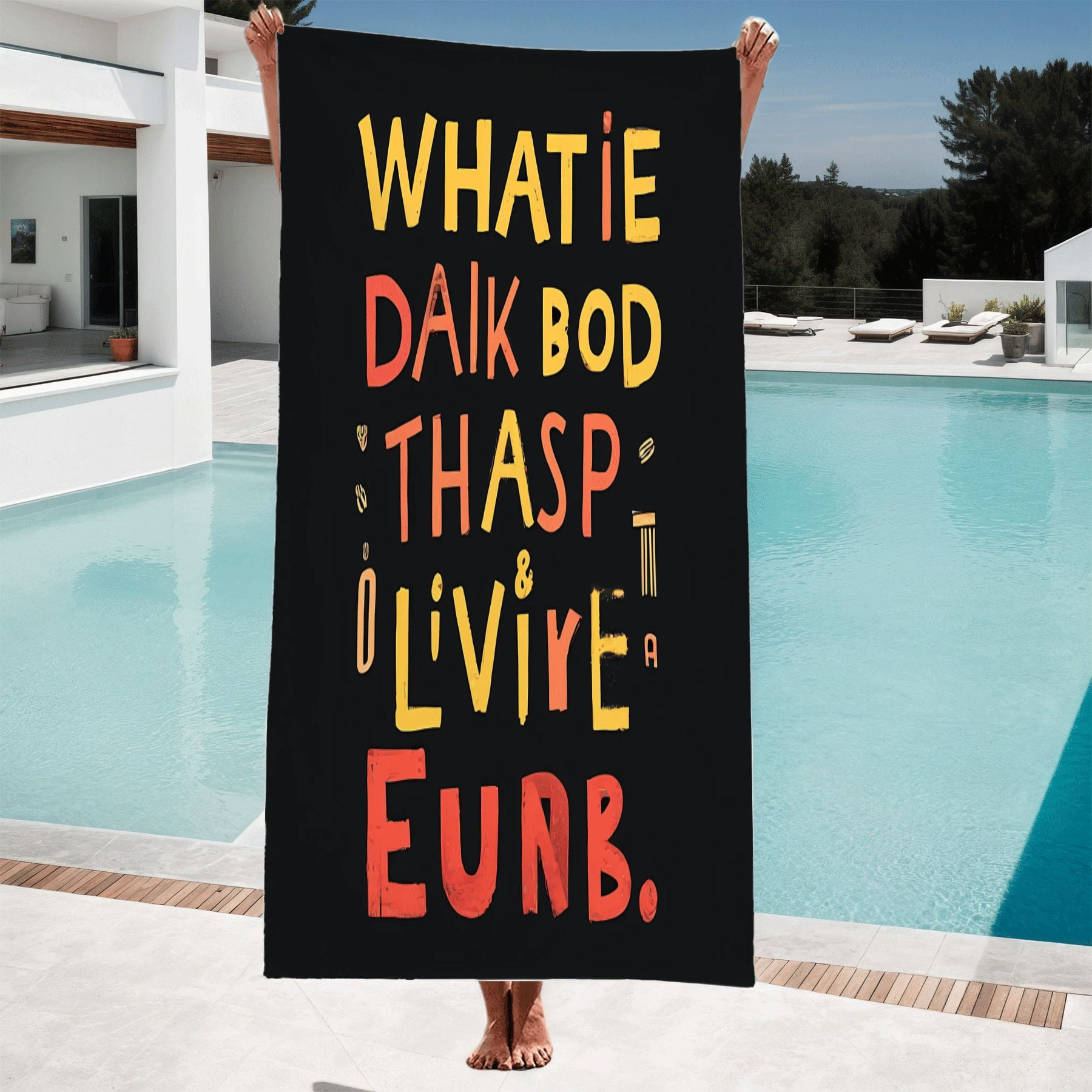 Colorful Hand - Drawn Pattern Beach Towel - Fun & Playful Design for ...