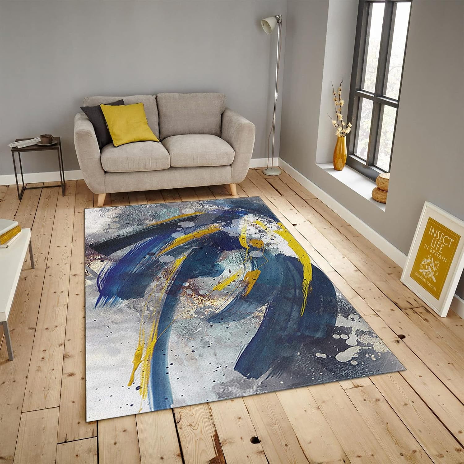 Colorful Hand-Painted Graffiti Area Rug, 3D Art Custom Carpet, Porch ...