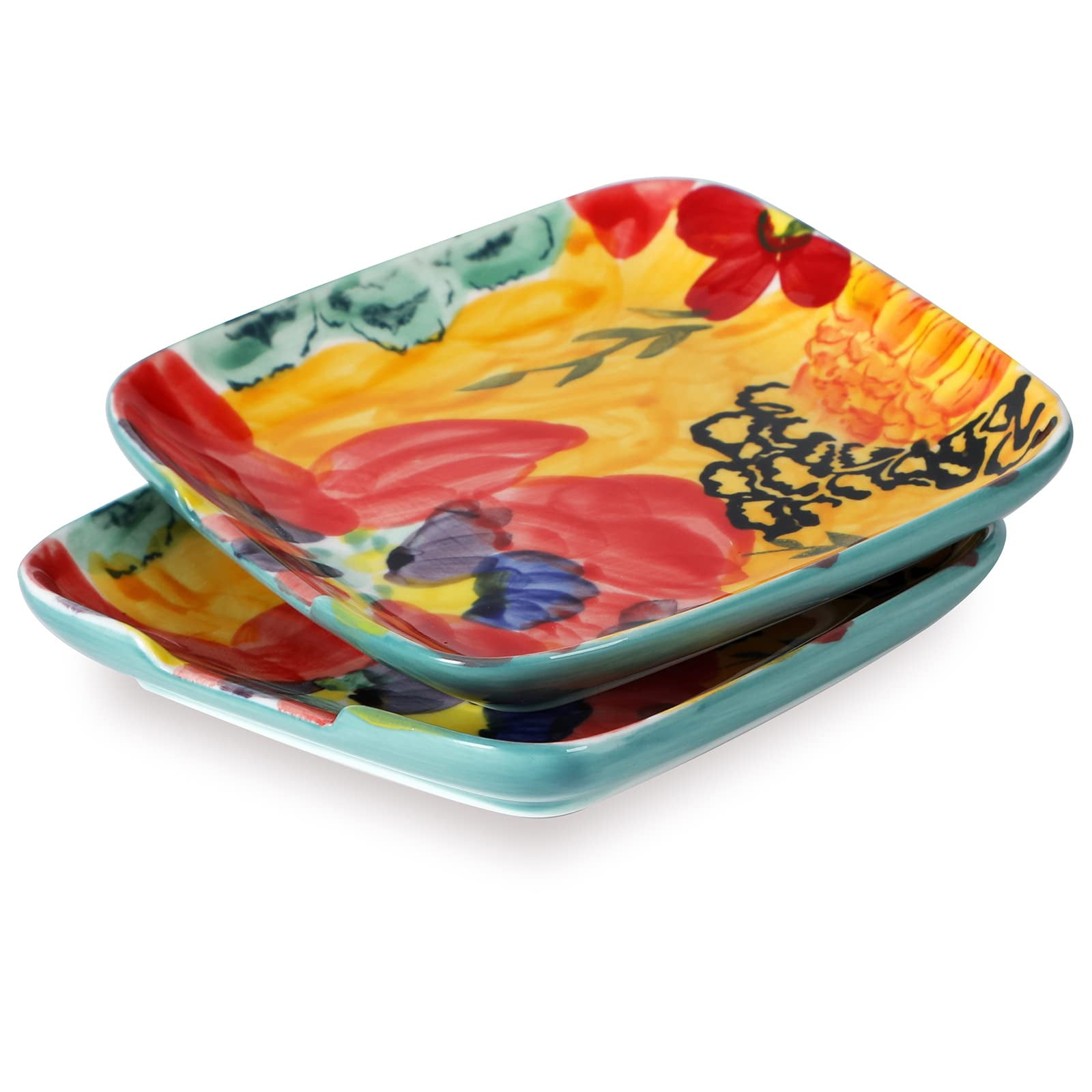 Colorful Hand Painted Spoon Rest - 4.75 Inches Ceramic Spoon Holder for ...