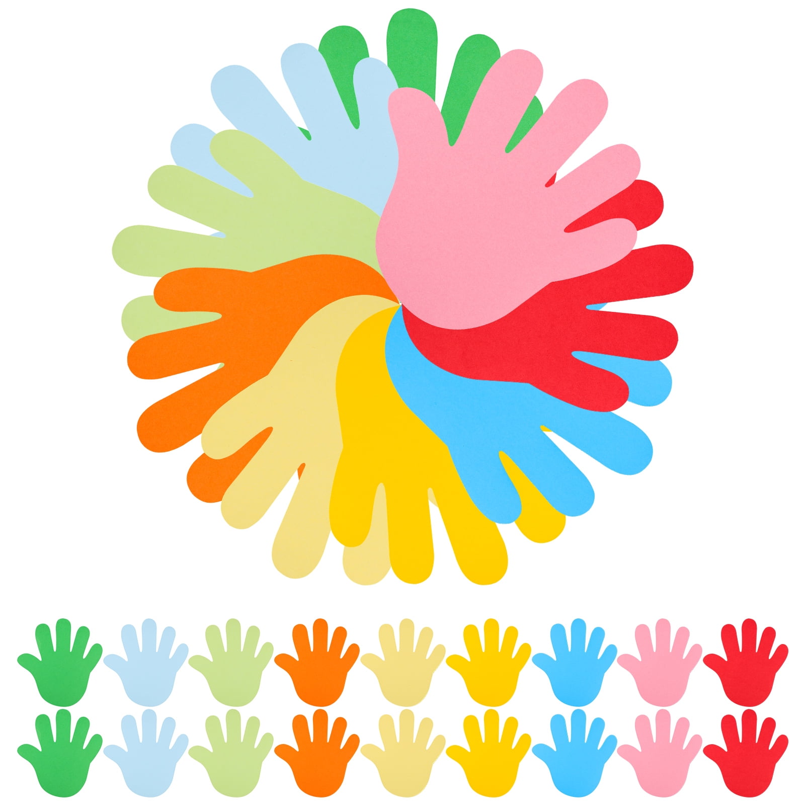 ADDHAT Hand Shape Paper Cutouts 72 Pcs for Crafts, Scrapbooking, Party ...