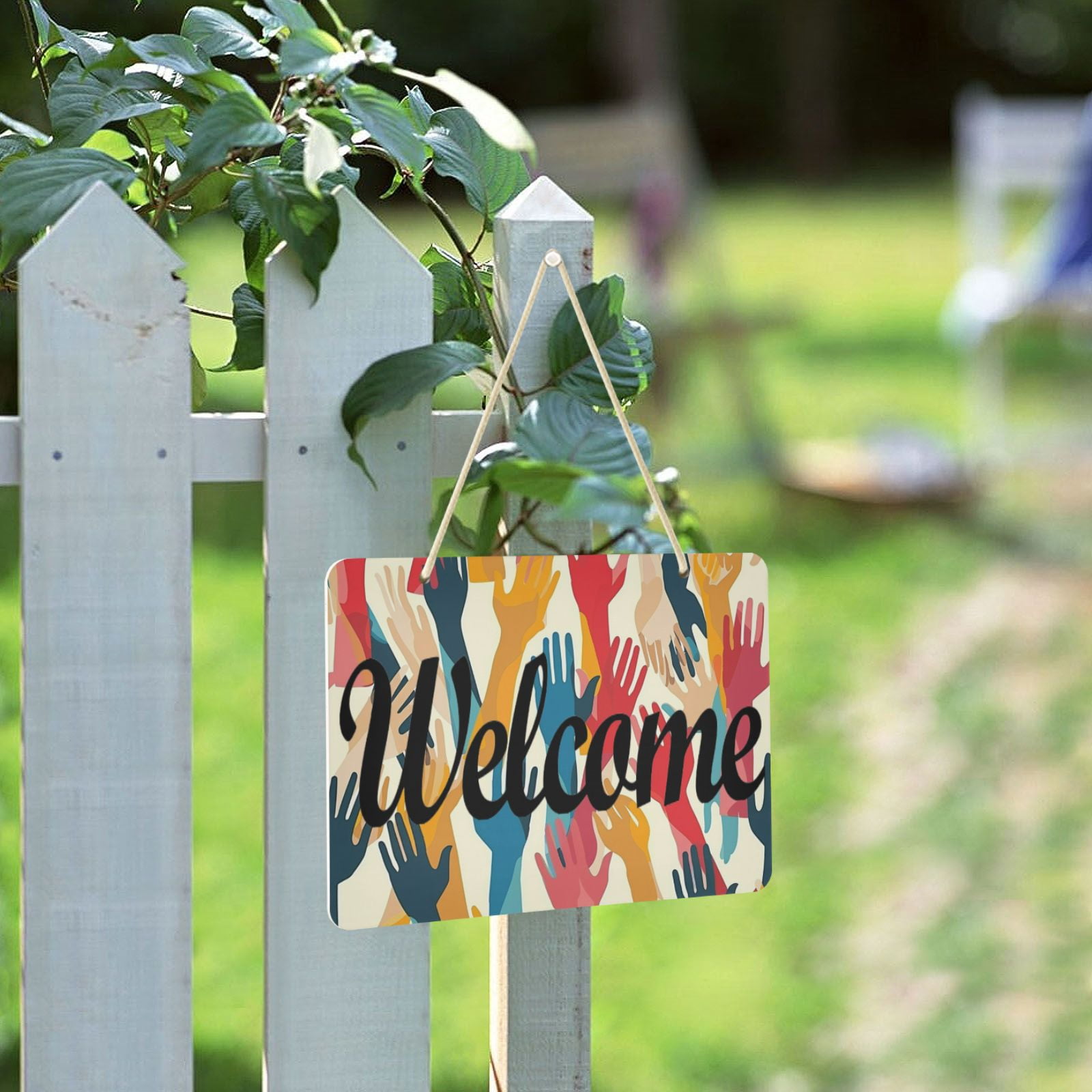 Colorful Hands Welcome Sign for Front Door Porch Wreath Door Sign Home ...