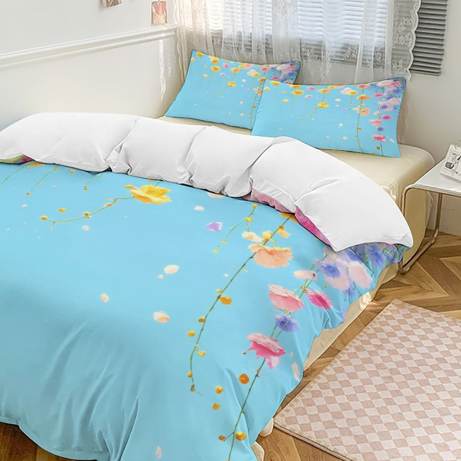 Colorful Hanging Floral Pattern 3D Duvet Cover Set Quilt Cover Theme of ...