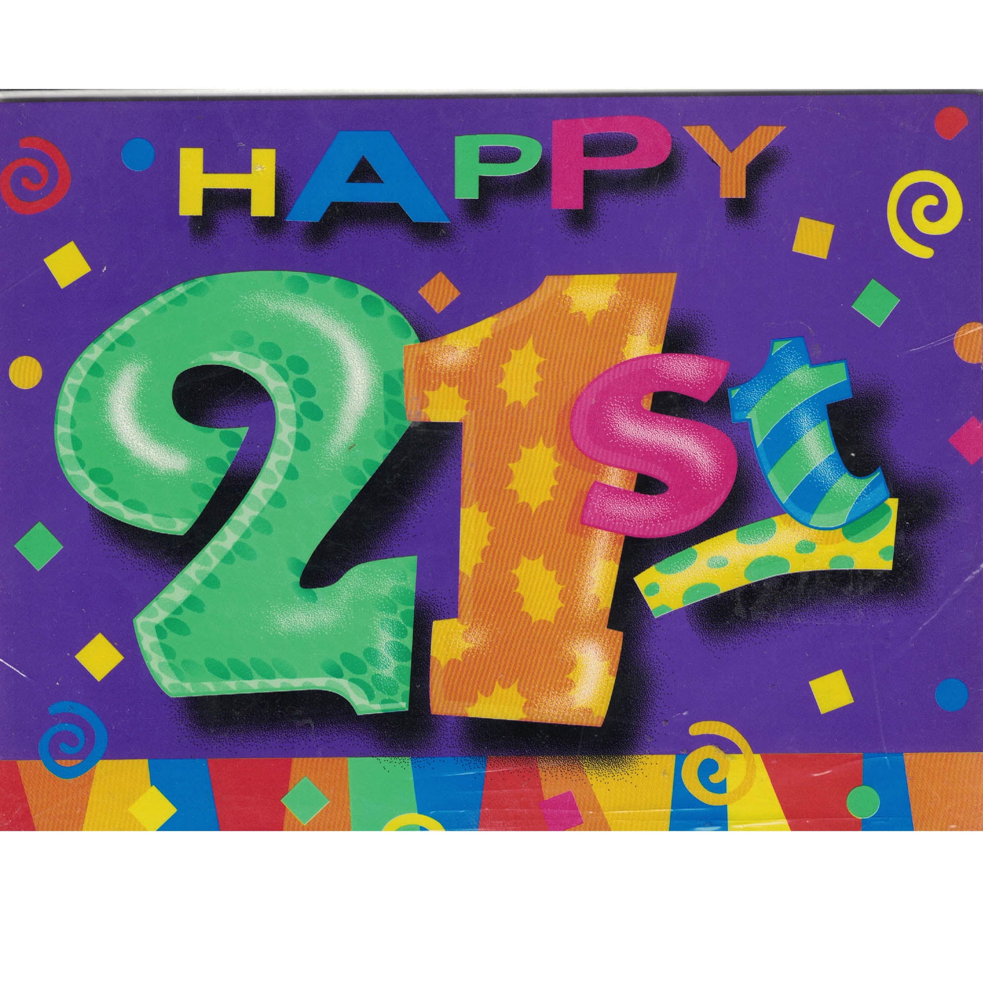Colorful Happy Birthday '21st Birthday Party' Invitations With ...