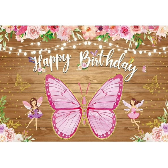 Colorful Happy Birthday Background Stripe Girl Baby Shower Party Banner ...