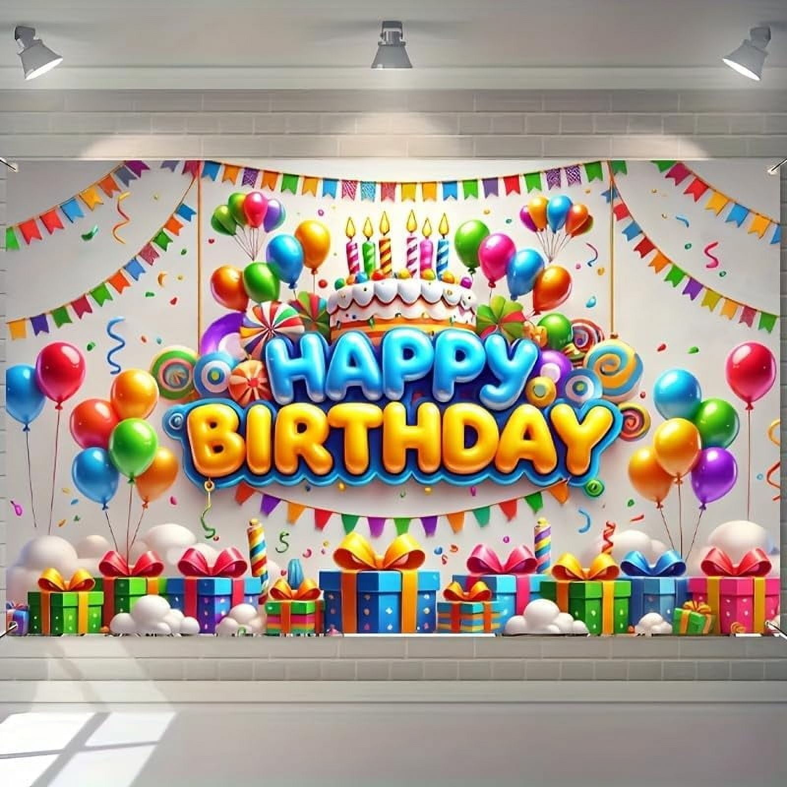 Banner John Carroll BlissYard Happy Birthday Party Decorations Backdrop ...