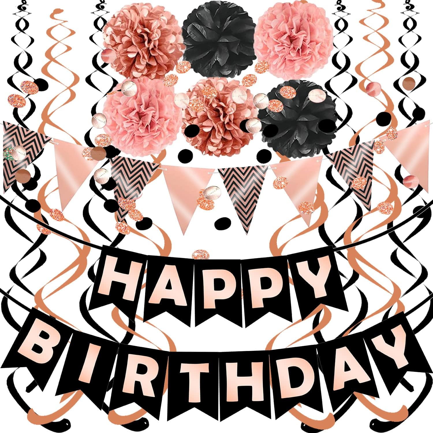 Colorful Happy Birthday Banner Paper Triangle Flag Bunting Circle ...