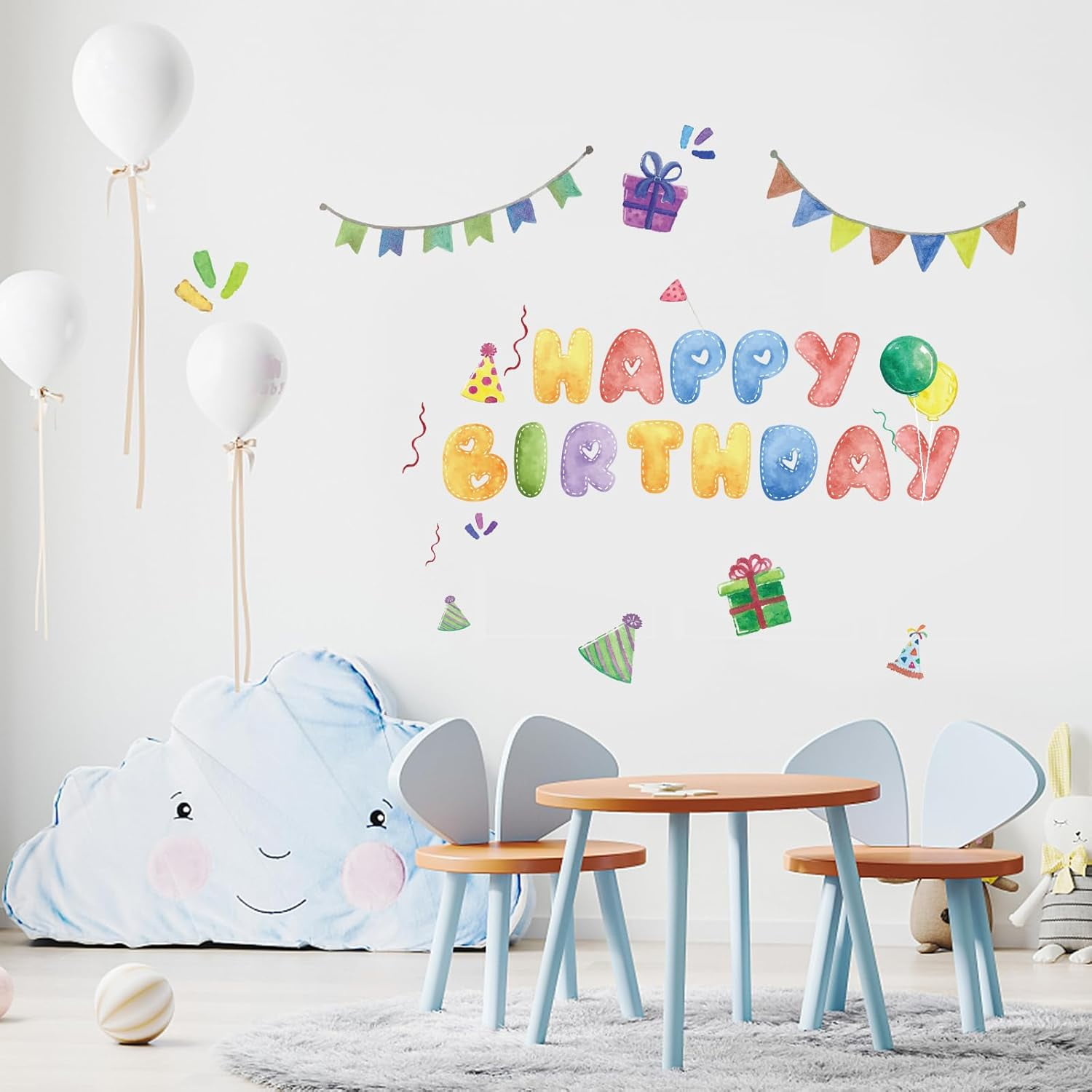 Colorful Happy Birthday Wall Stickers Birthday Quote Wall Decor ...