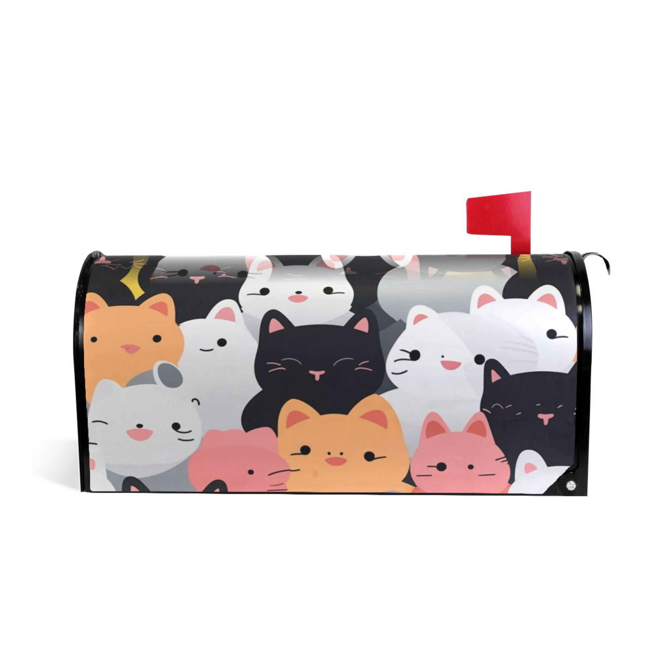 Colorful Happy Cats Magnetic Mailbox Covers 21" X 18" Post Letter Box ...