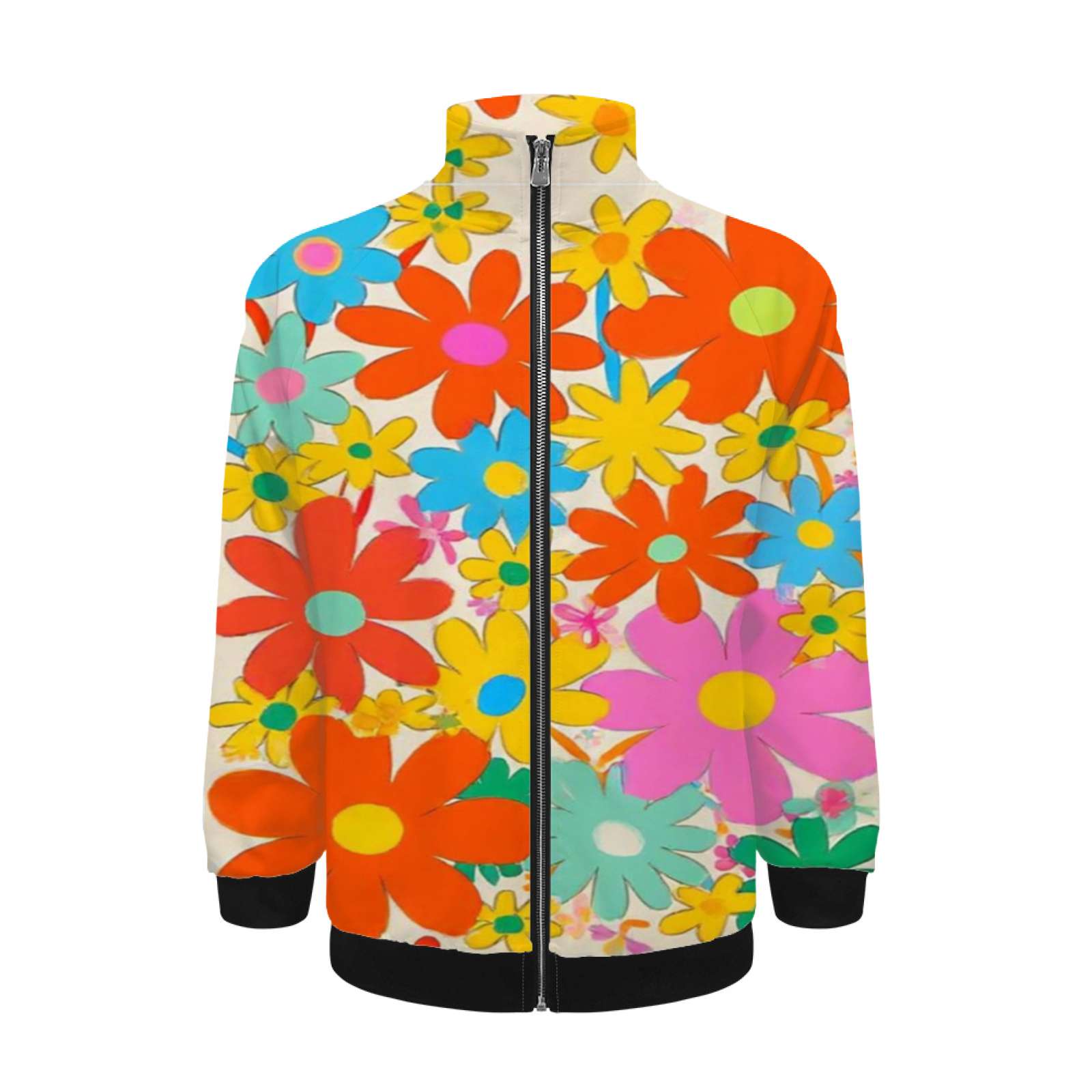 Colorful Happy Flower Art Print Jacket Men's Street Cool Long Sleeves ...