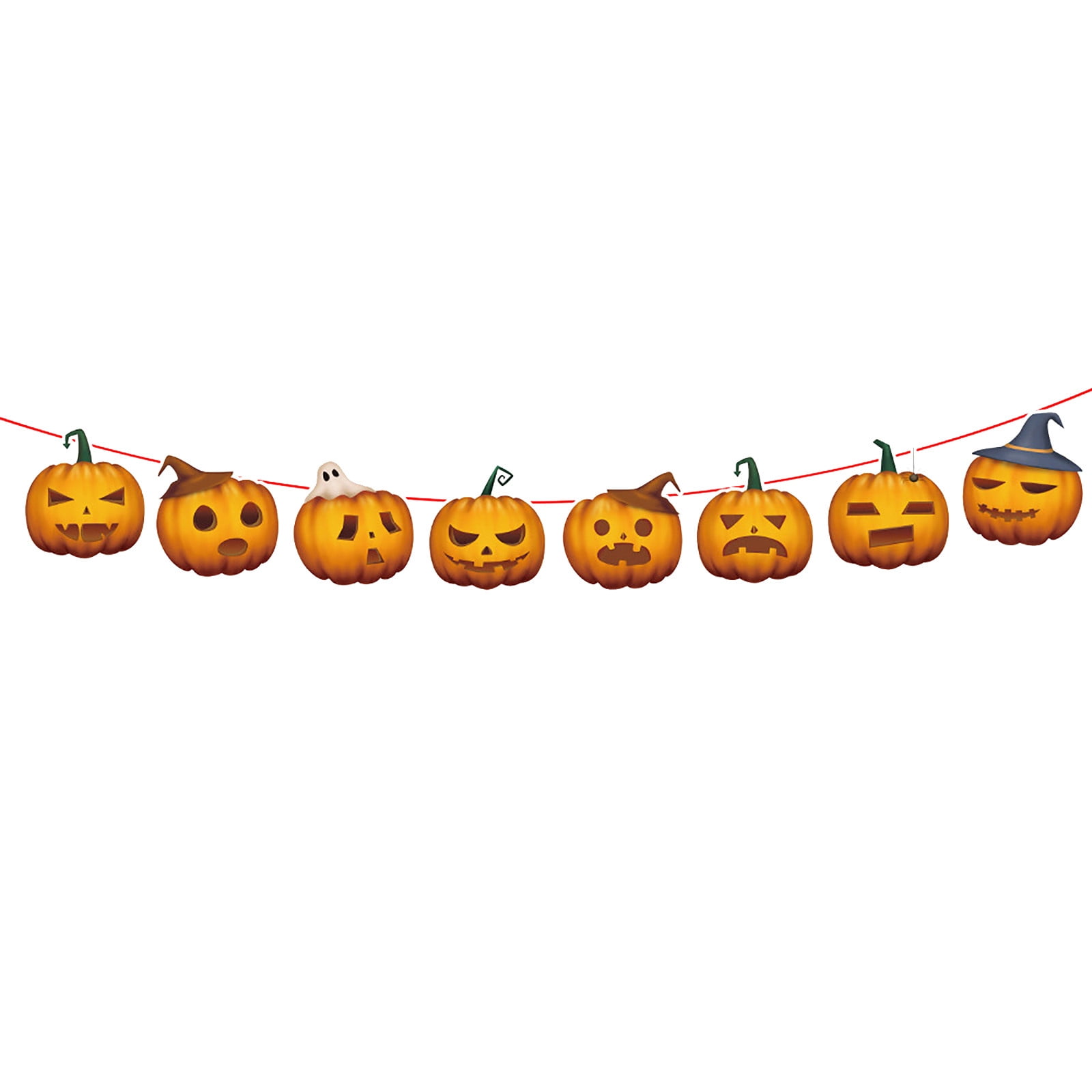 Colorful Happy Halloween Banner and Halloween Pattern Pennant with ...