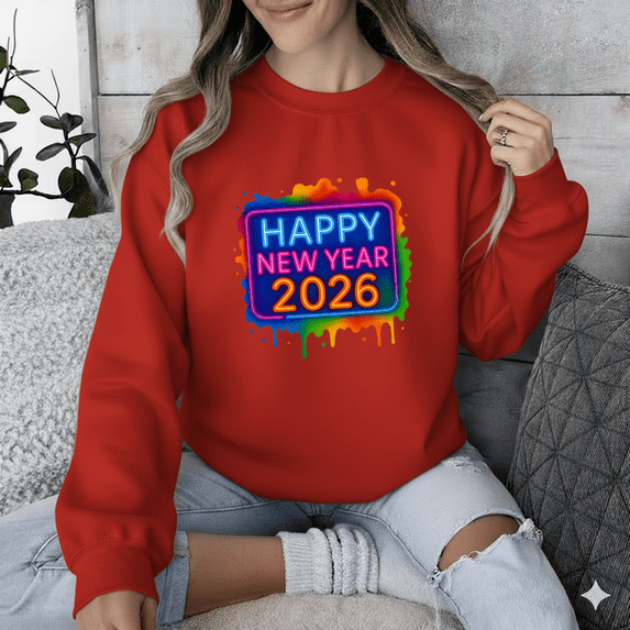 Colorful Happy New Year 2026 Rainbow Paint Splash Party Celebration ...