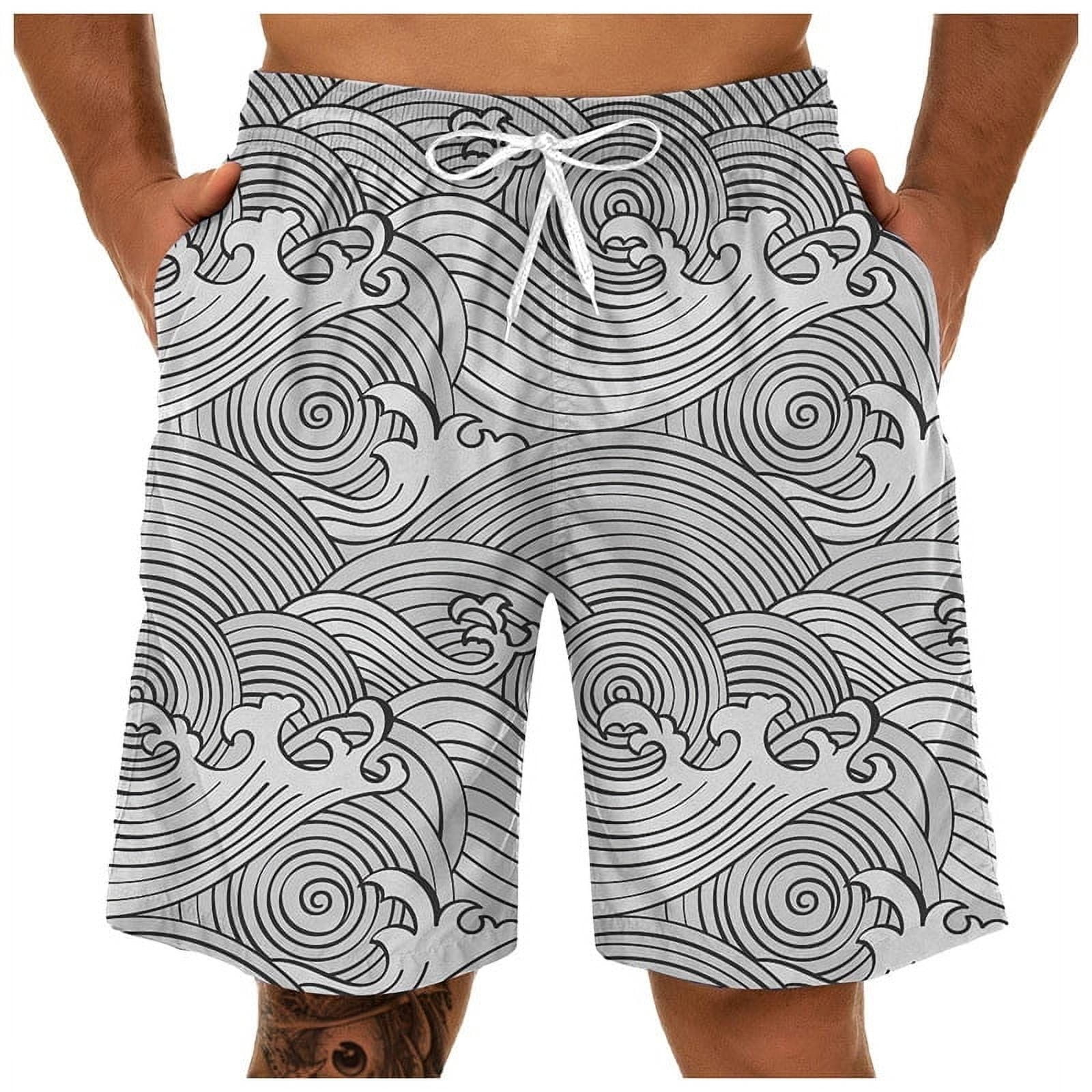 Colorful Hawaiian 3D Print Beach Shorts Men Tropical Plants Pattern ...