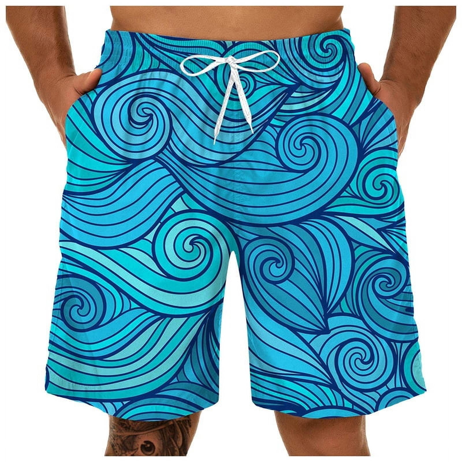 Colorful Hawaiian 3D Print Beach Shorts Men Tropical Plants Pattern ...