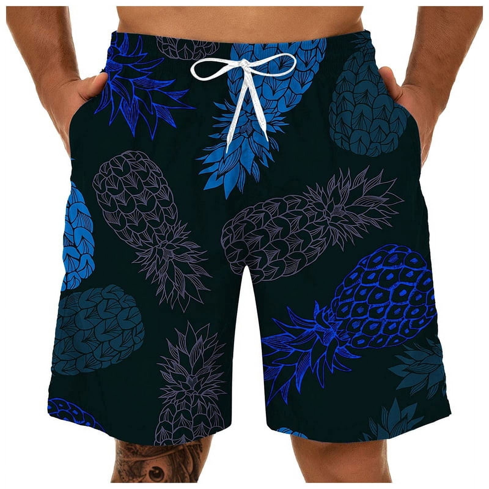 Colorful Hawaiian 3D Print Beach Shorts Men Tropical Plants Pattern ...