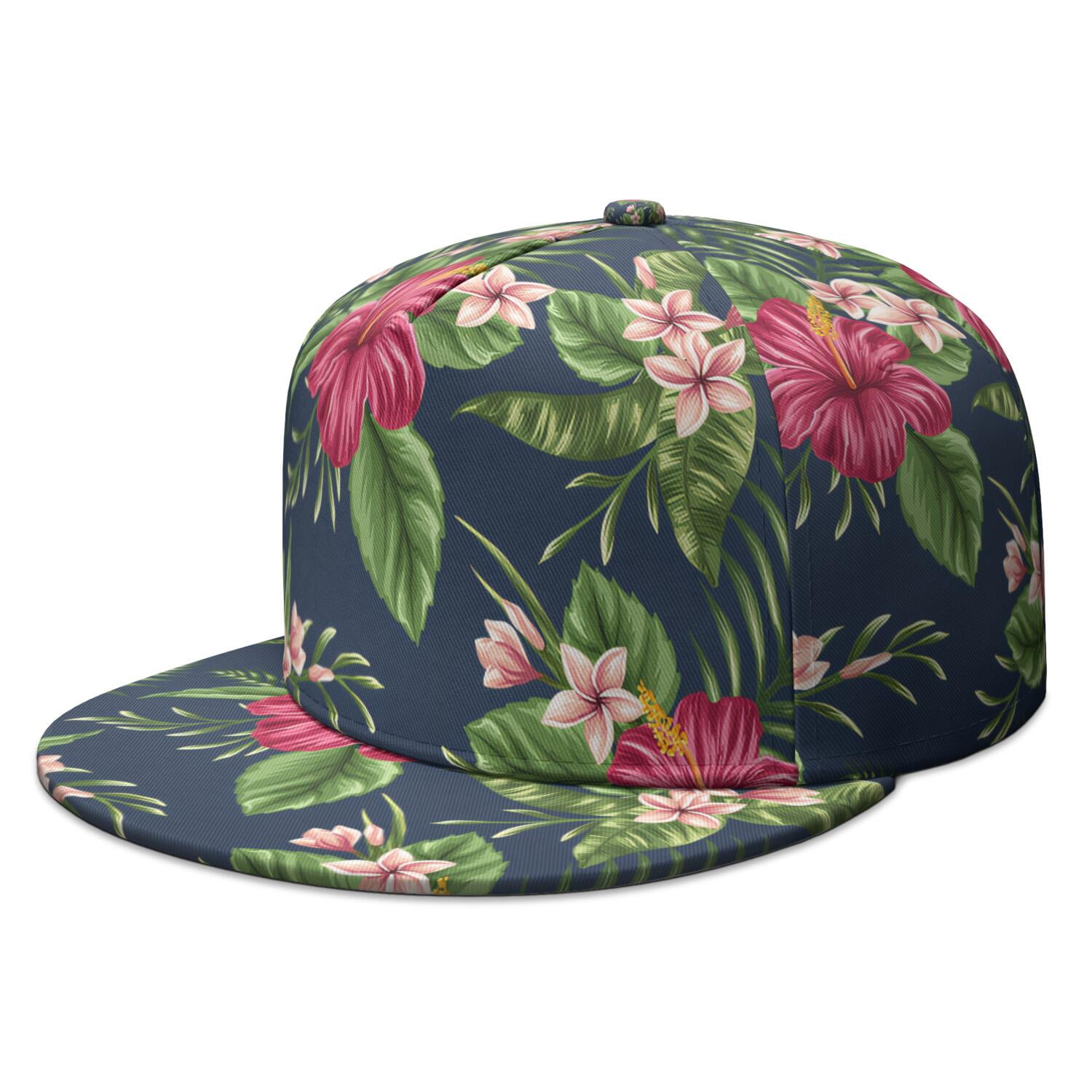 Colorful Hawaiian Flat Brim Panel Hat - High Top Baseball Cap for Hip ...