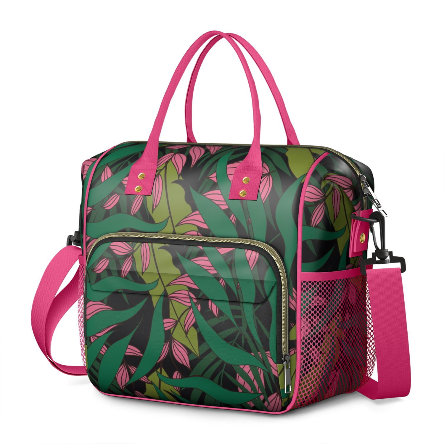 Colorful Hawaiian Floral Lunch Cooler – Leakproof Dual Compartment ...
