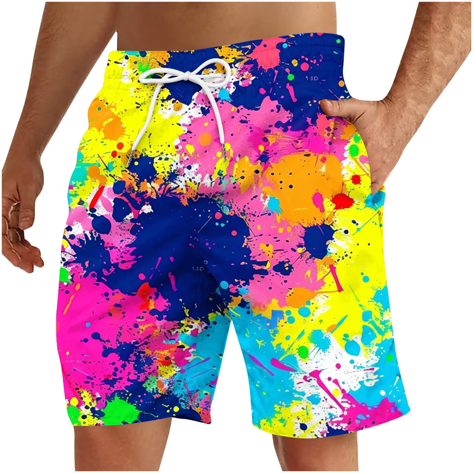 Colorful Hawaiian Ruched Tropical Straight Leg Beach Brunch for Man ...
