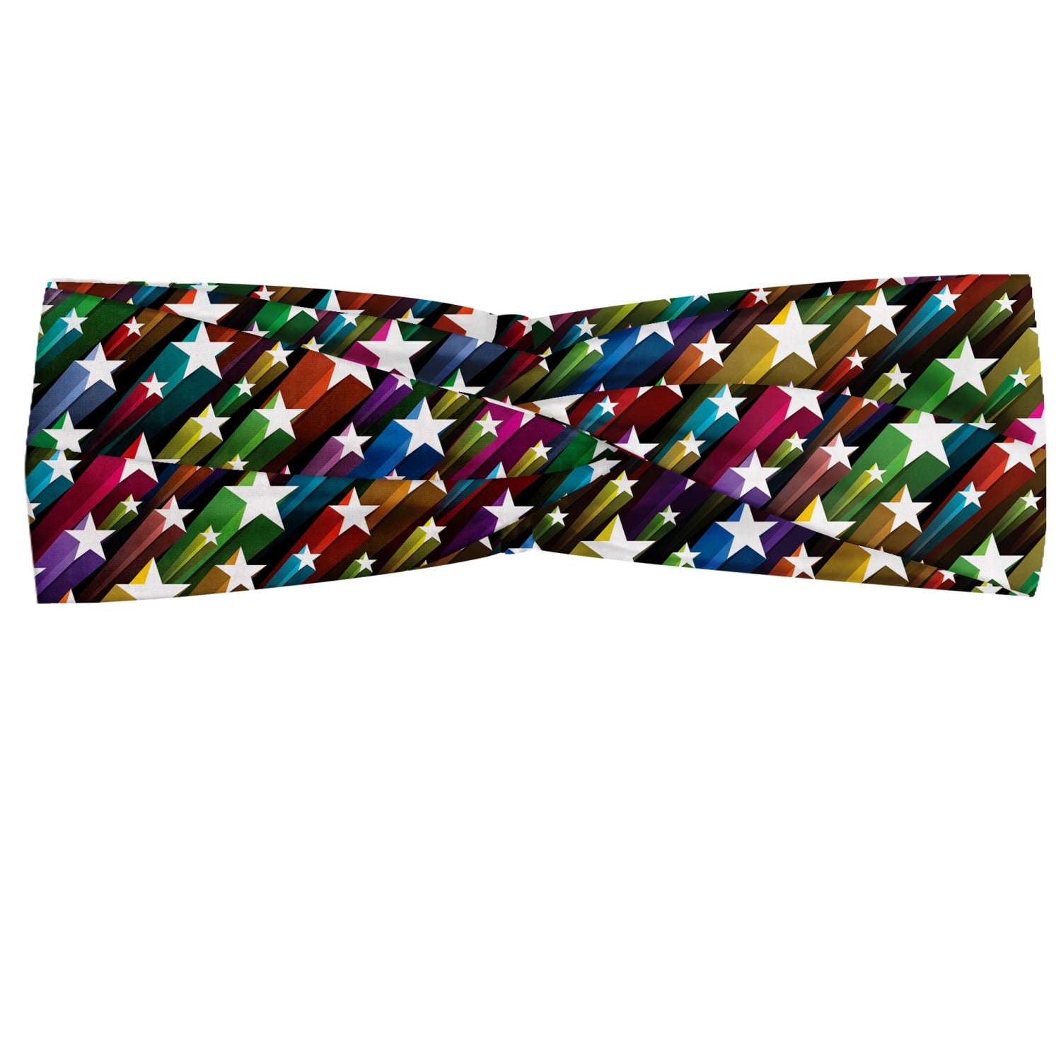 Colorful Headband, Colorful Stars Pattern Celebration Theme Disco and ...