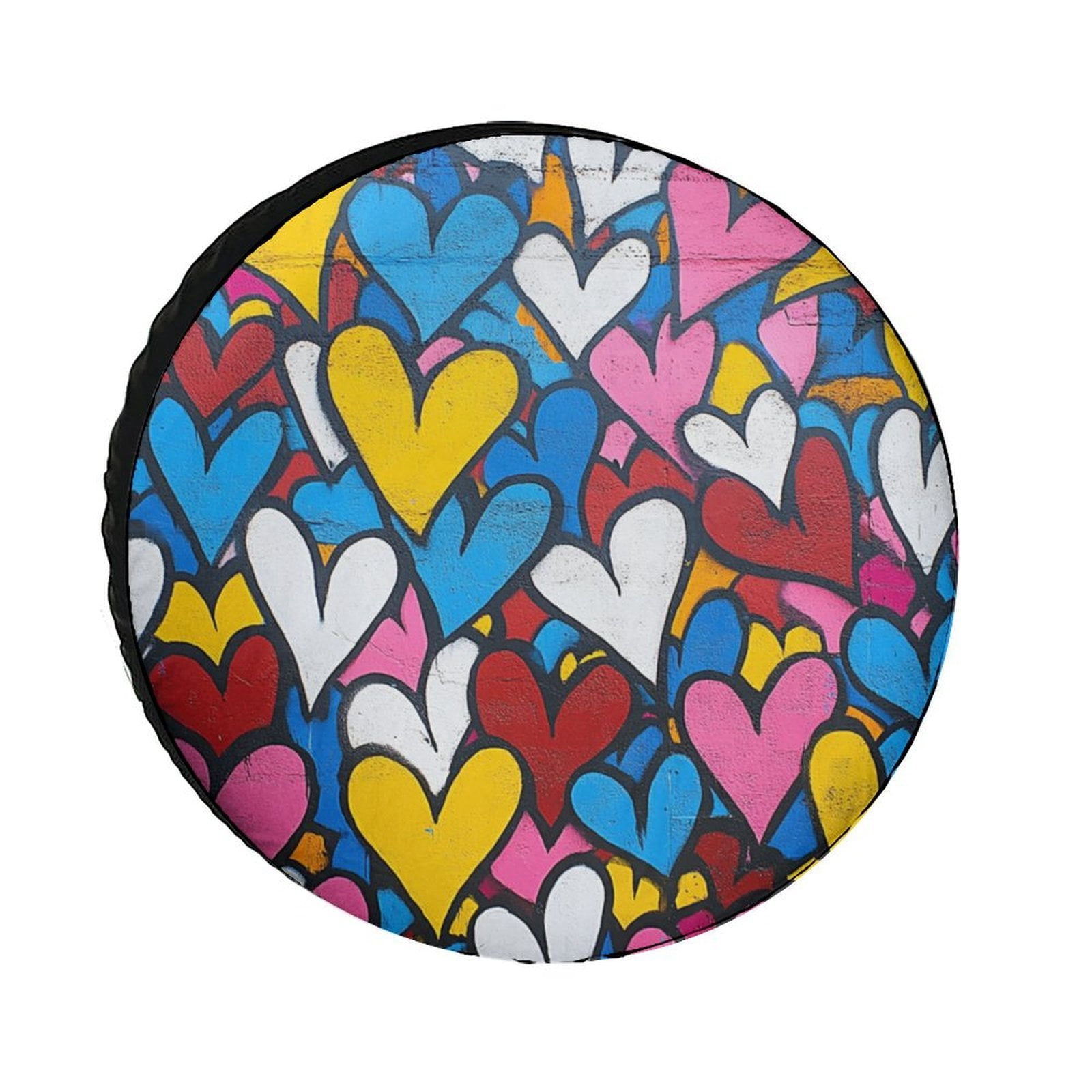 Colorful Heart Camper Spare Tire Cover Love Hearts Wheel Protectors ...