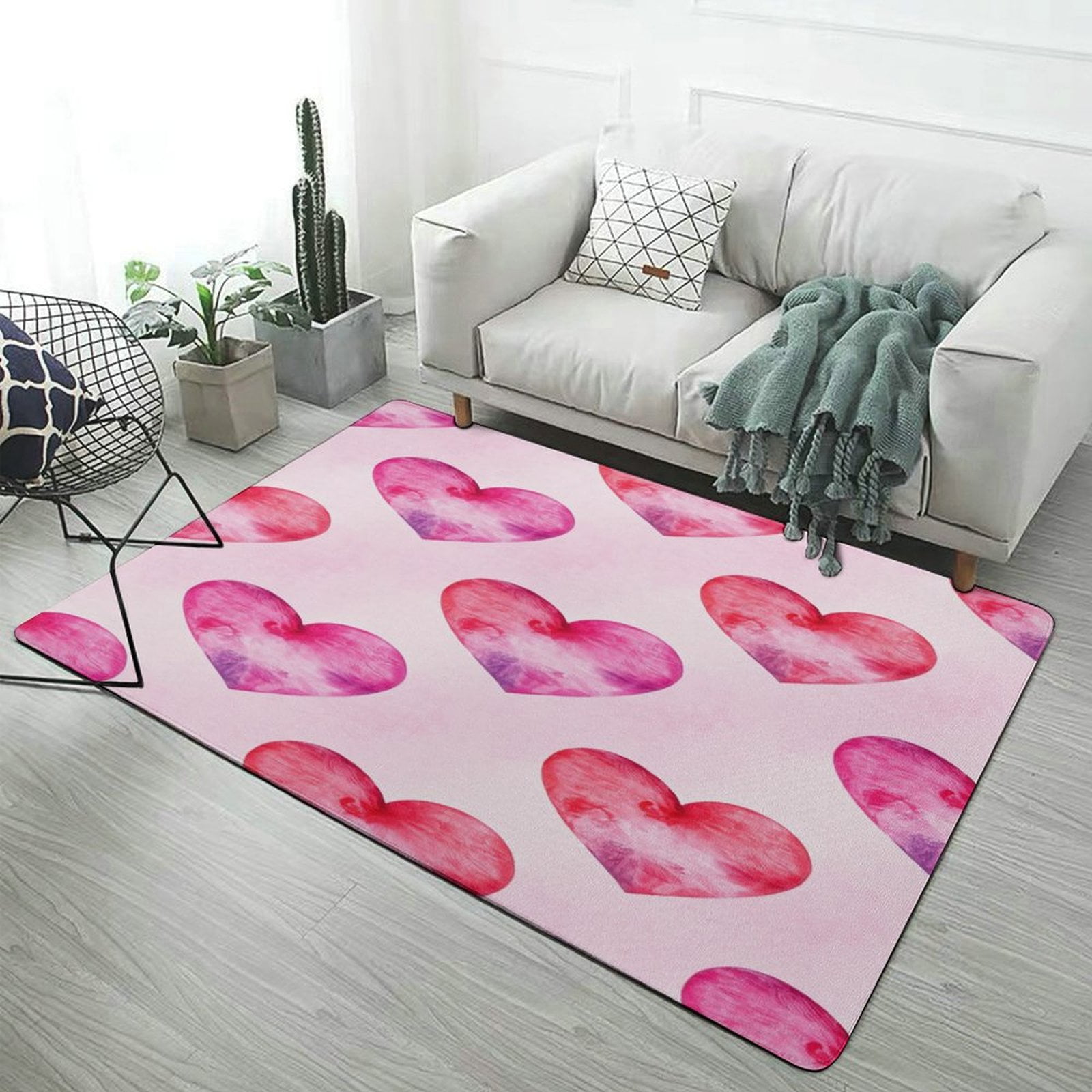 Colorful Heart Carpet for Living Room Luxury Home Rations Coffee Table ...
