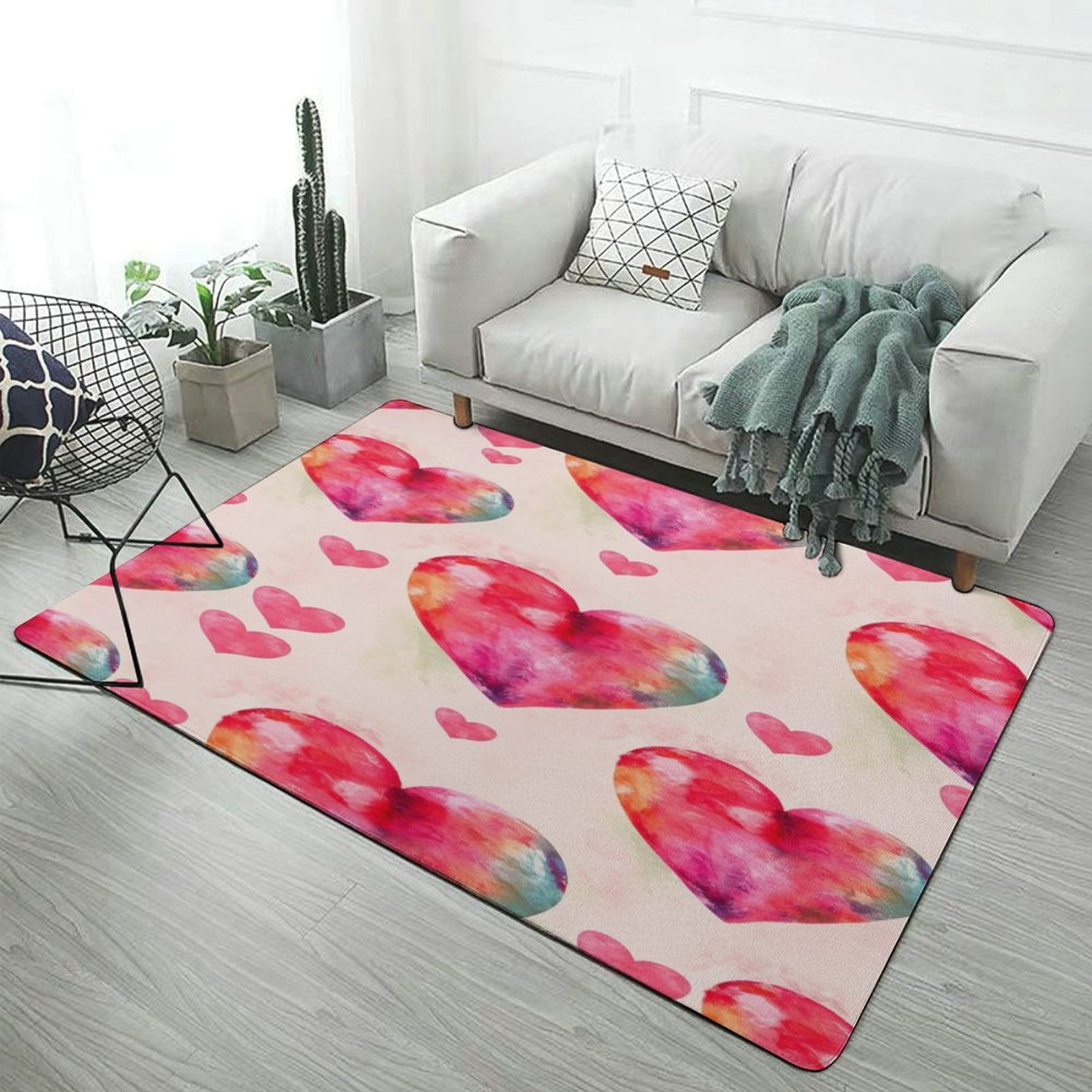 Colorful Heart Carpet for Living Room Luxury Home Rations Sofa Coffee ...