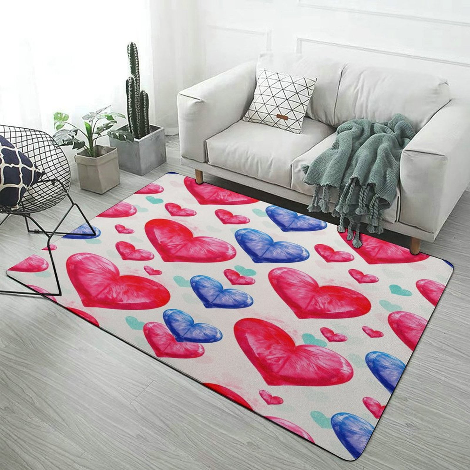 Colorful Heart Carpet for Living Room Luxury Home Rations Sofa Coffee ...
