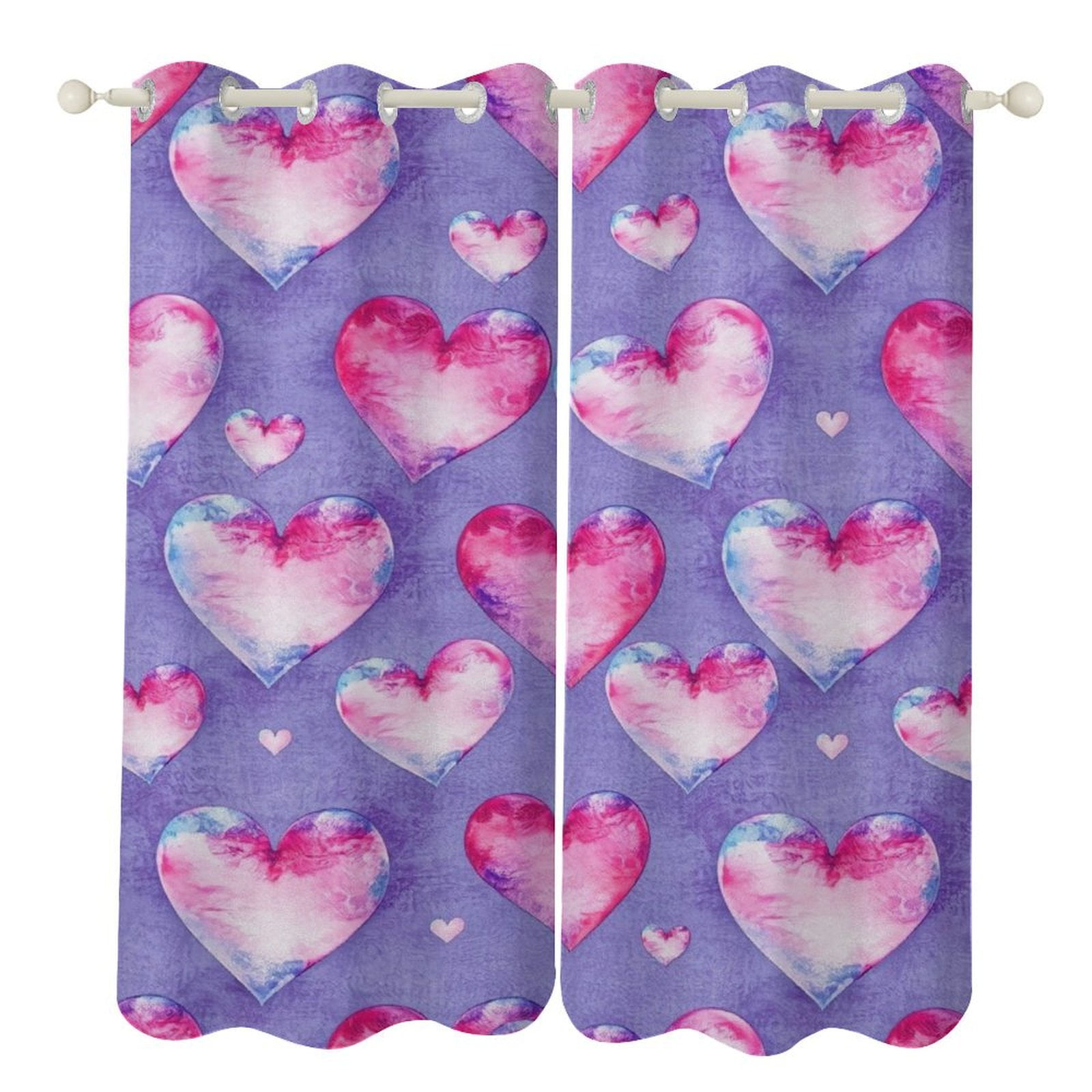 Colorful Heart Curtain Home Decoration Living Room Curtains Window ...