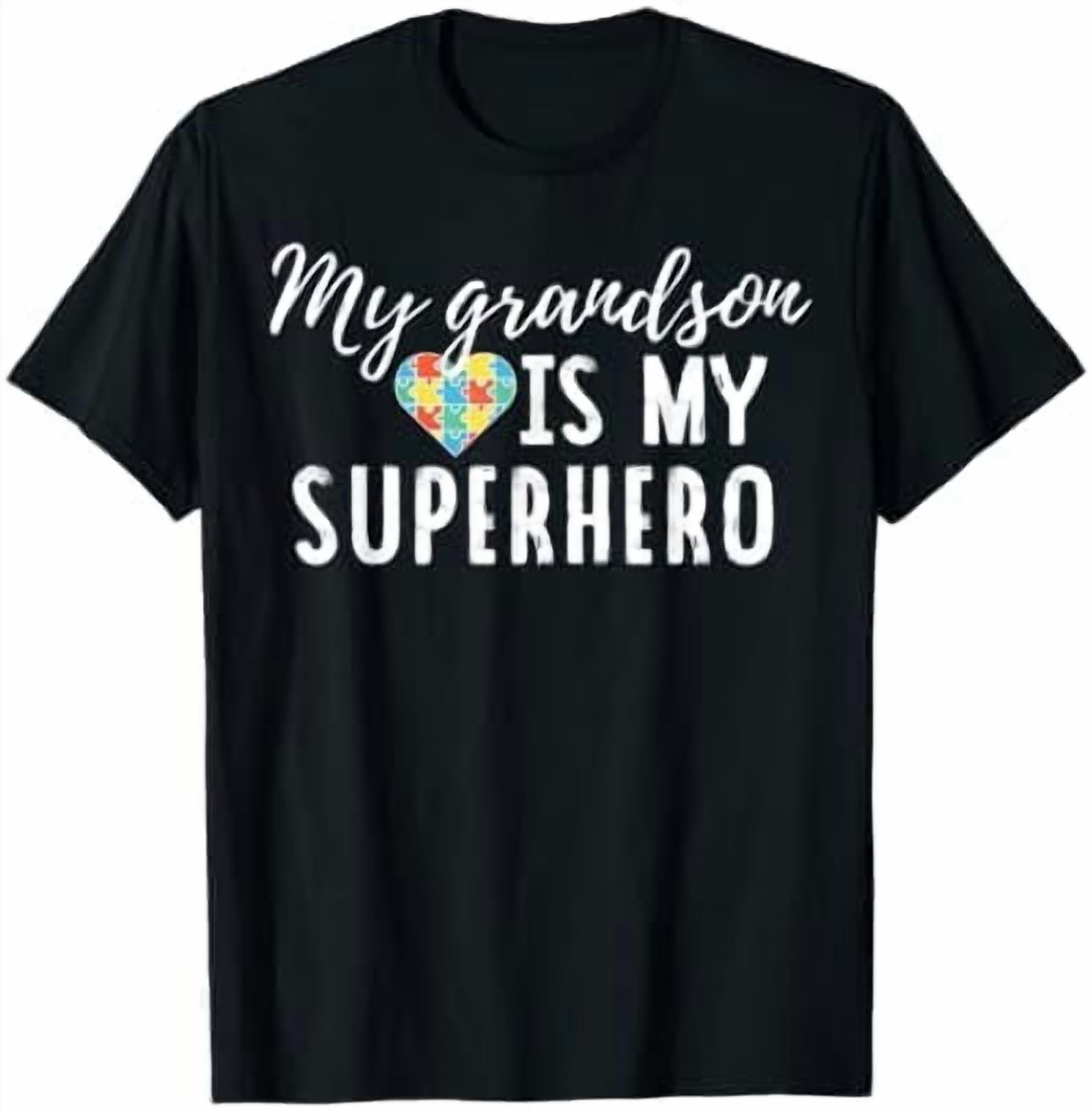 Colorful Heart Design Autism Awareness T-Shirt for Proud Grandparents ...
