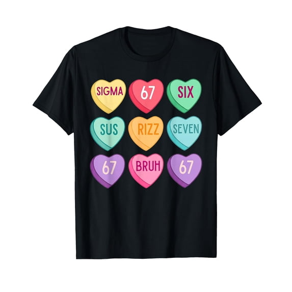 Colorful Heart Design Funny T-Shirt for Valentine's Day Celebration ...