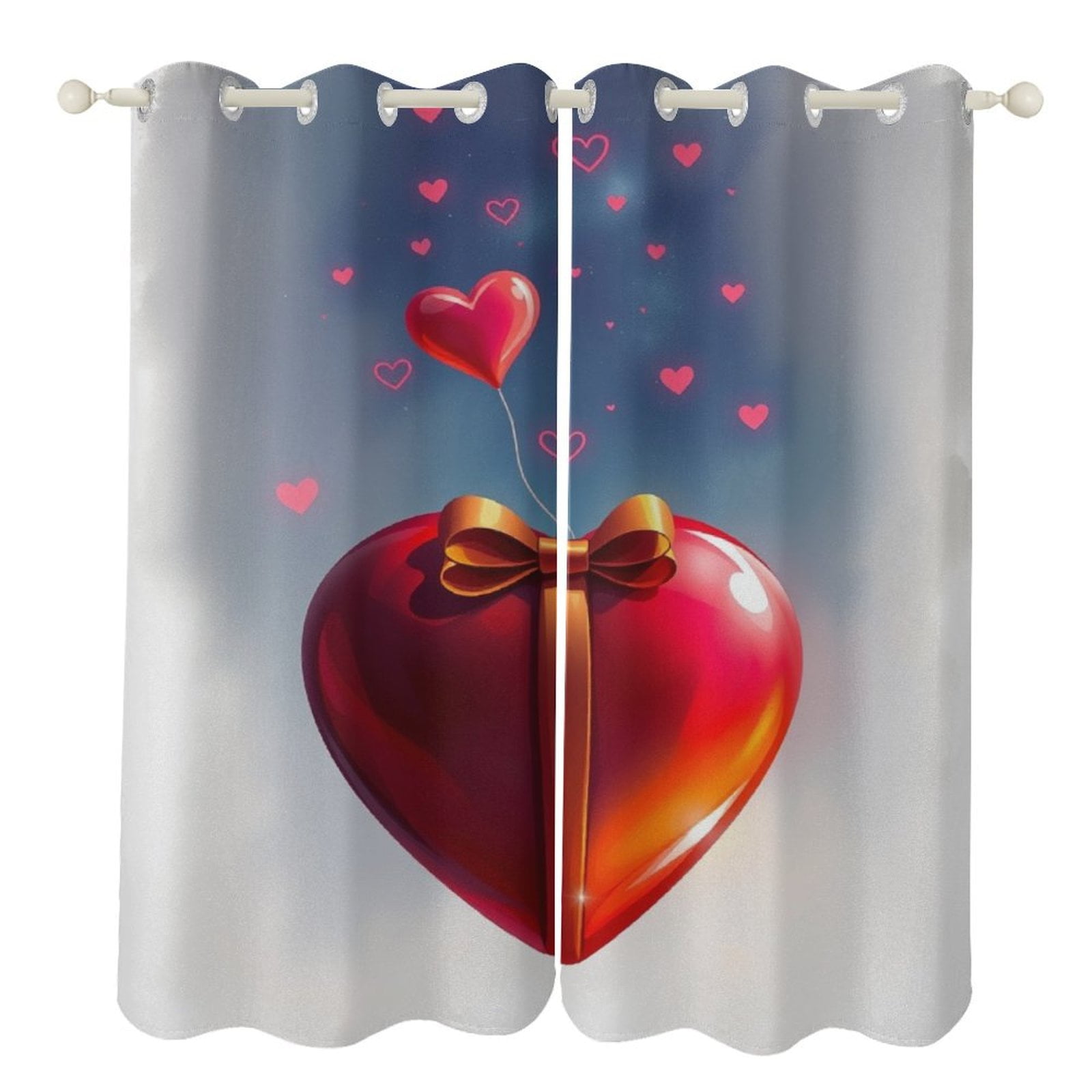 Colorful Heart Drapes Room Living for Curtains Window Bedroom Kitchen 2 ...