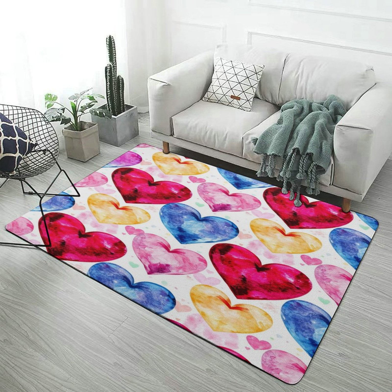 Colorful Heart European Living Room Carpets Rugs Luxury Bedroom Study R ...