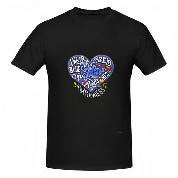 Colorful Heart Graphic Cotton Short Sleeve T-Shirt for Women - Artistic ...