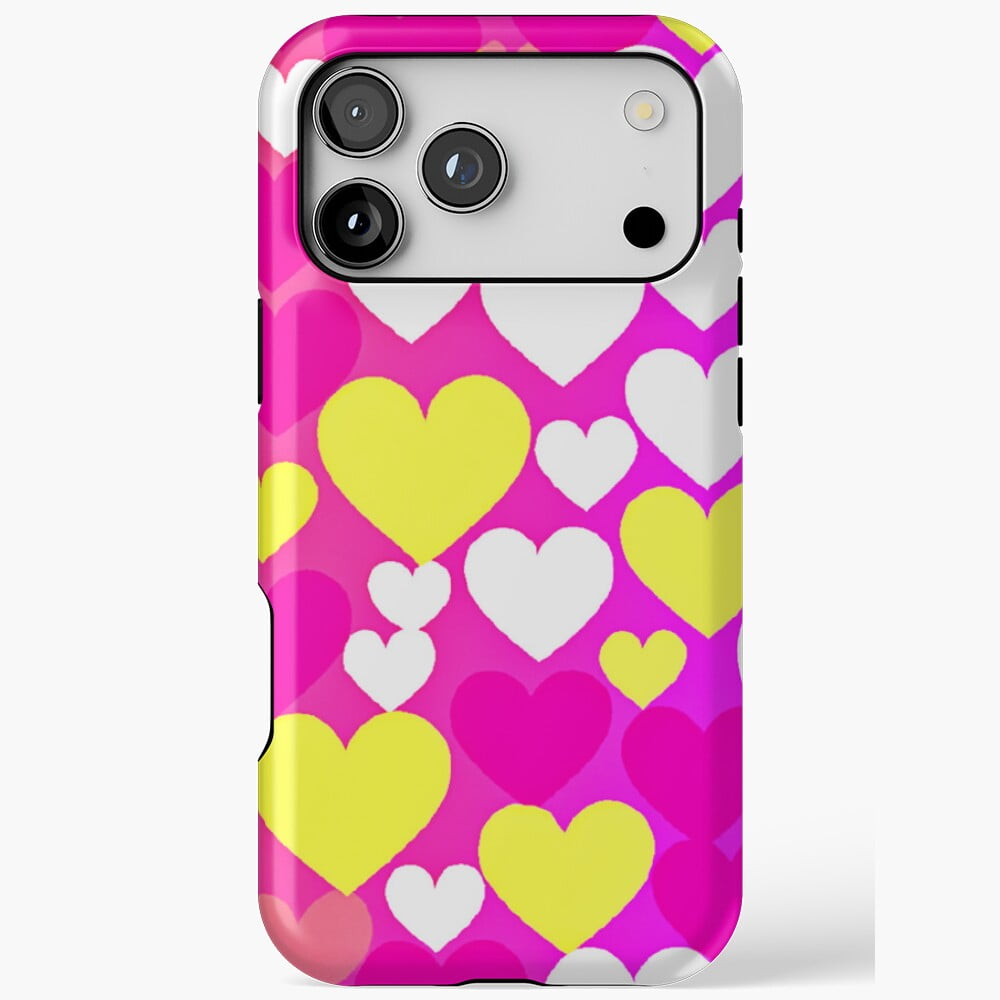 Colorful Heart Love Pattern Design iPhone Case 11 through 17 Pro Max ...