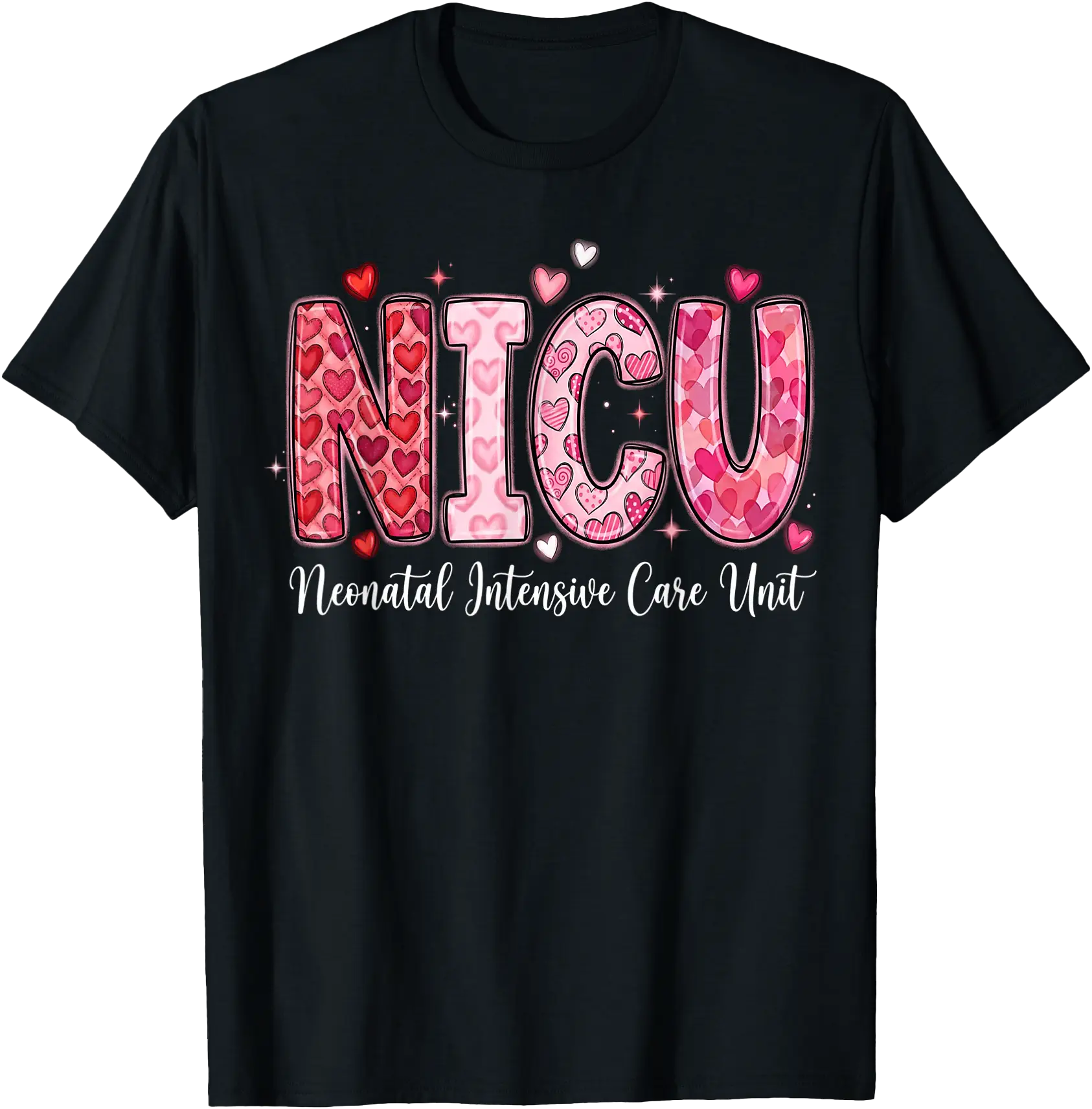Colorful Heart NICU T-Shirt for Nurses - Perfect Valentine's Day Gift ...