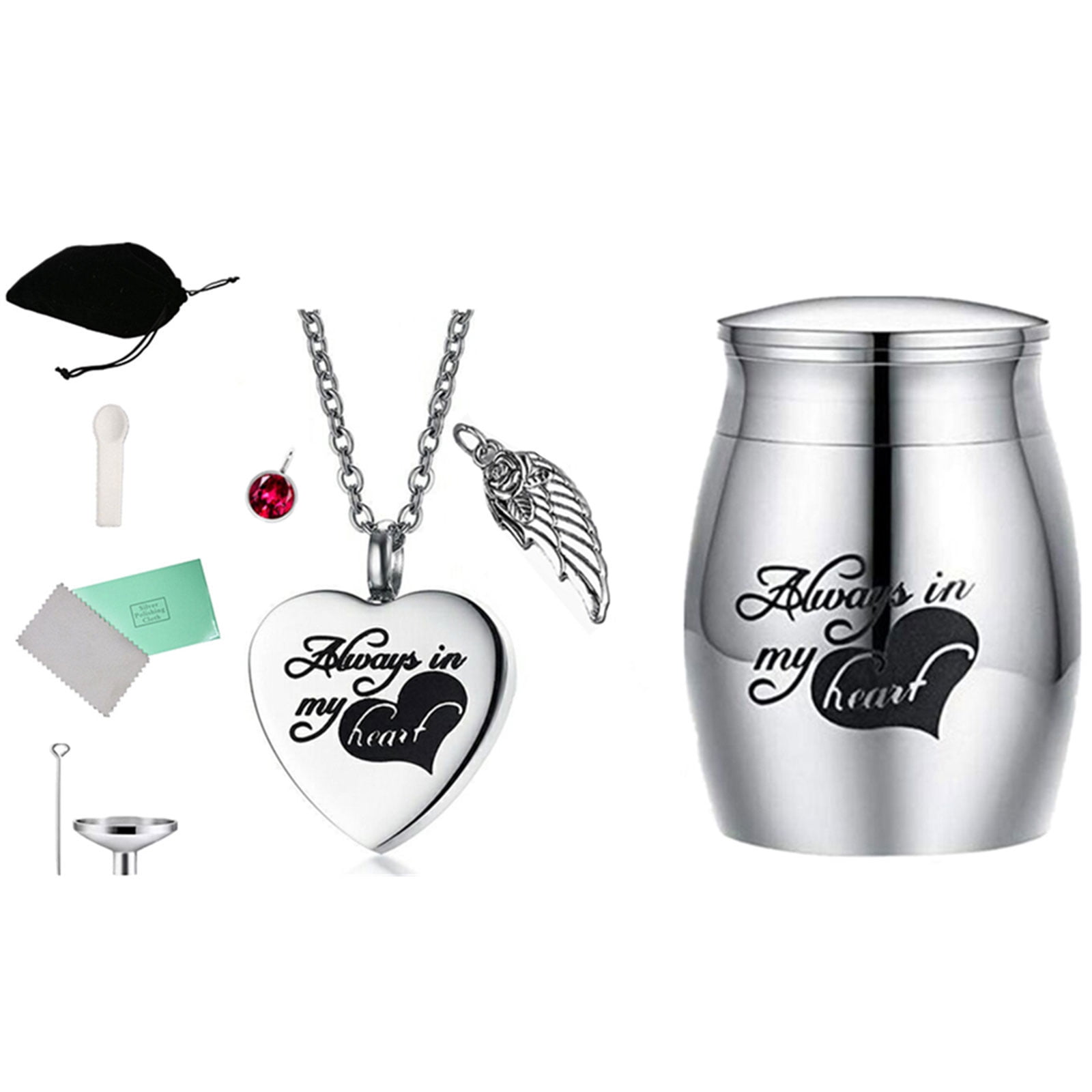 Colorful Heart Shape Ashes Necklace Storage Carry and Keep Cherished ...