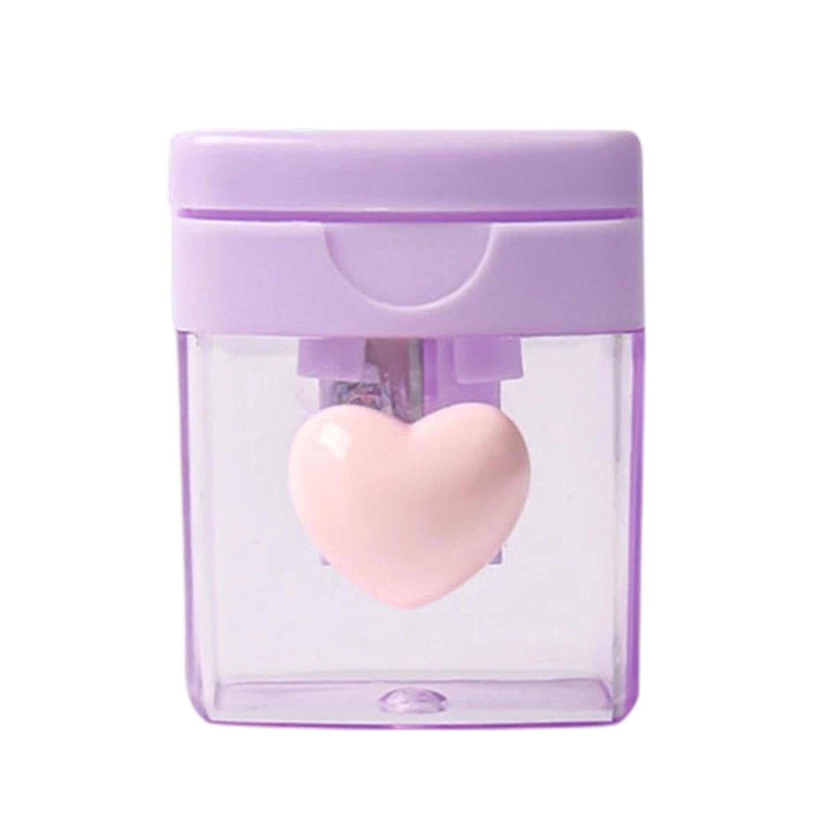 Colorful Heart-Shaped Pencil Sharpener, Four-Color Rotating Single Hole ...