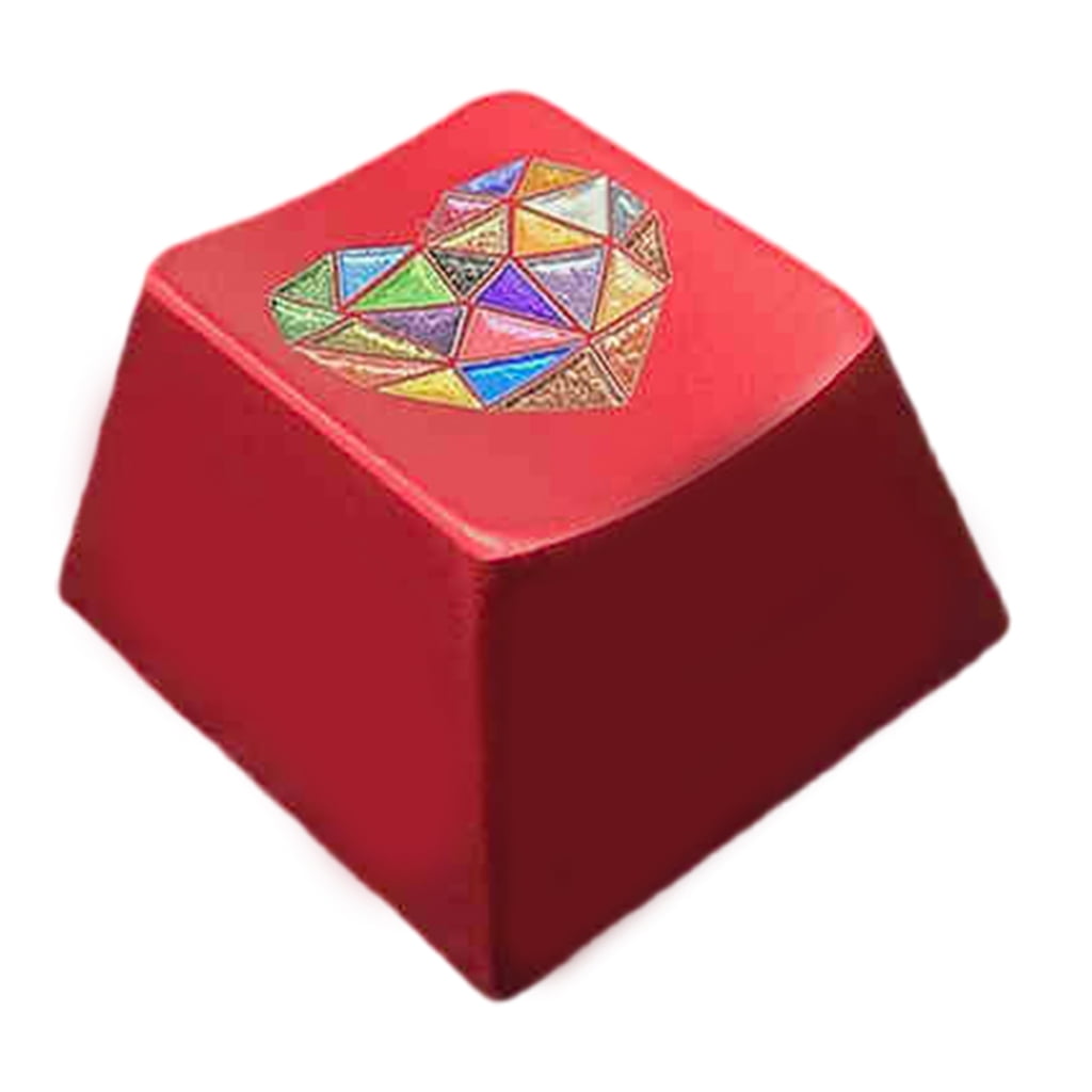 Colorful Heart Themed Aluminium Alloy Metal Keycap with Original Height ...