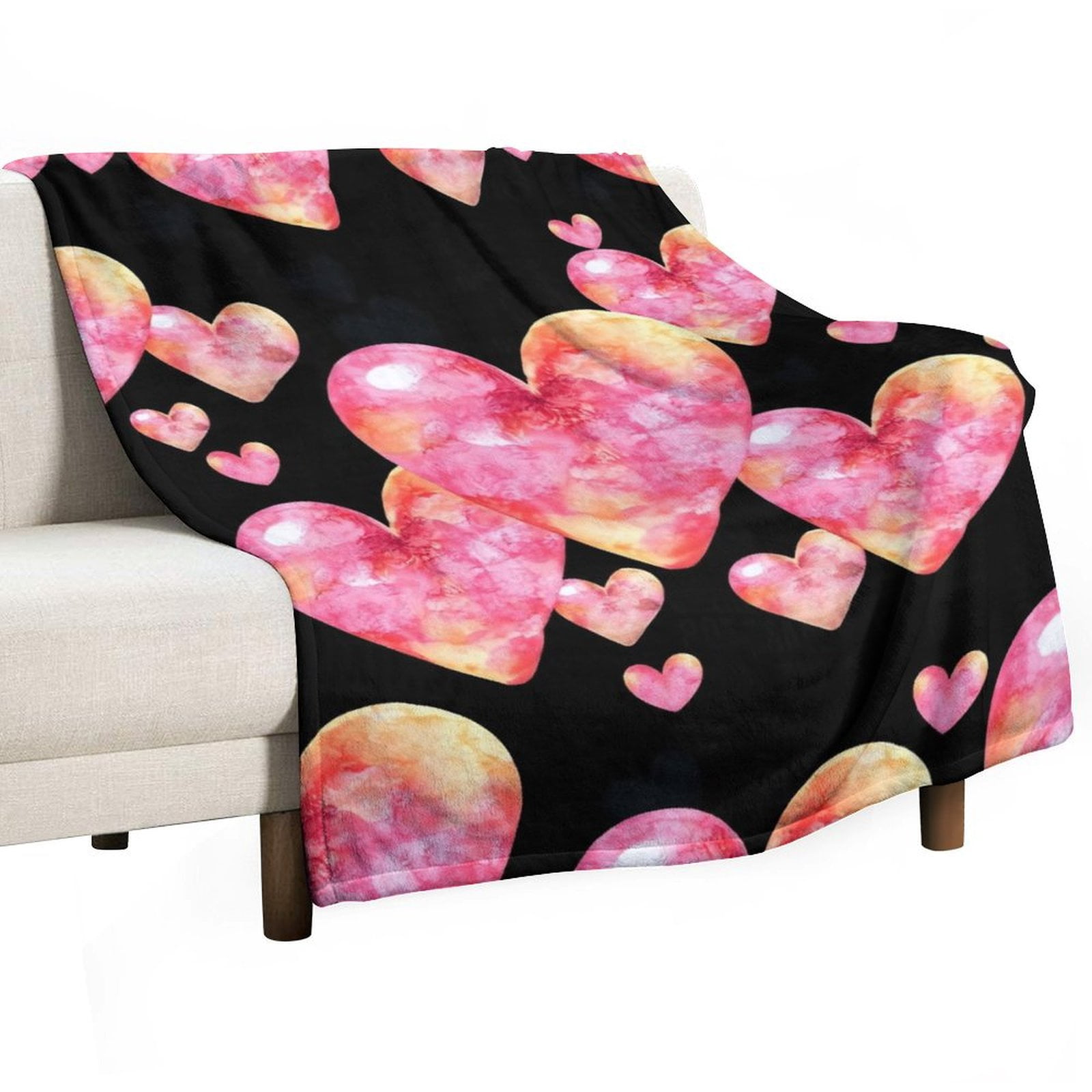 Colorful Heart Throw Blanket Soft Plush Blanket Bedroom Bedspread Home ...
