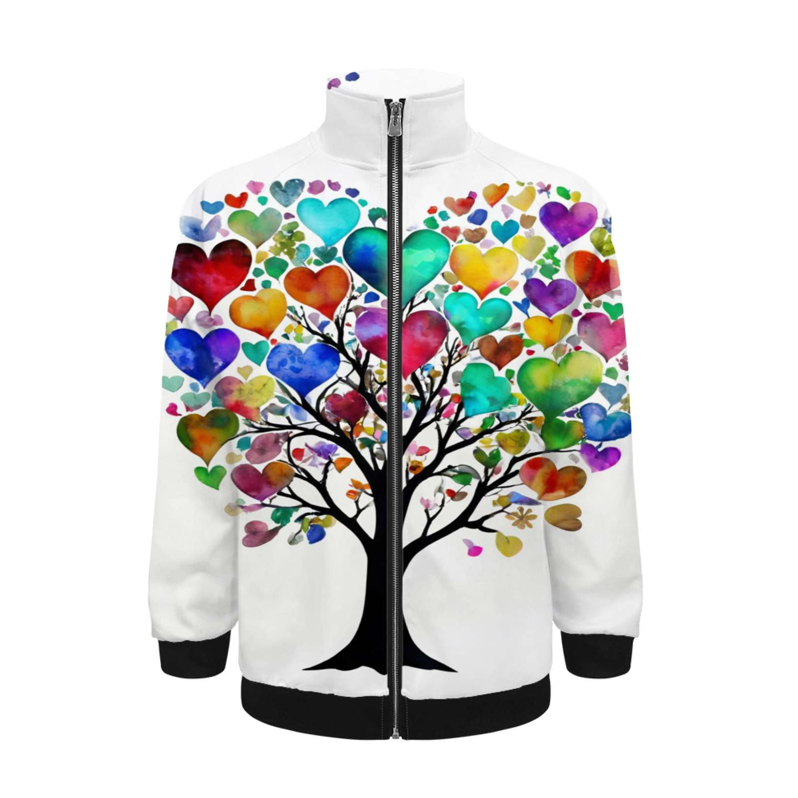 Colorful Heart Tree Art Jacket Men's Street Cool Long Sleeves Coat ...