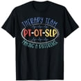 Colorful Heartbeat Design Therapy Team T-Shirt for PT, OT, SLP ...