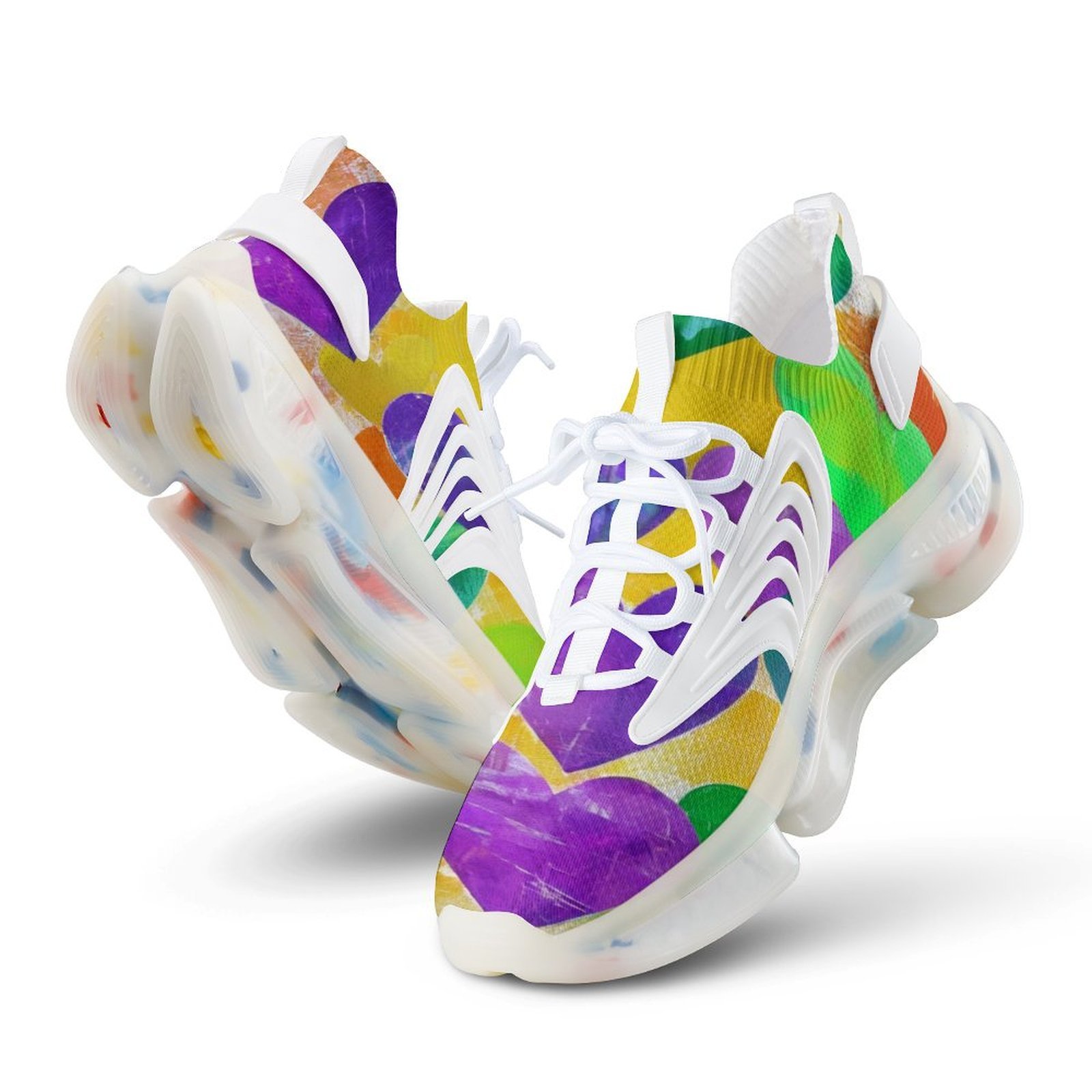 Colorful Hearts Abstract Art Walking Shoes for Men Woman Lightweight ...