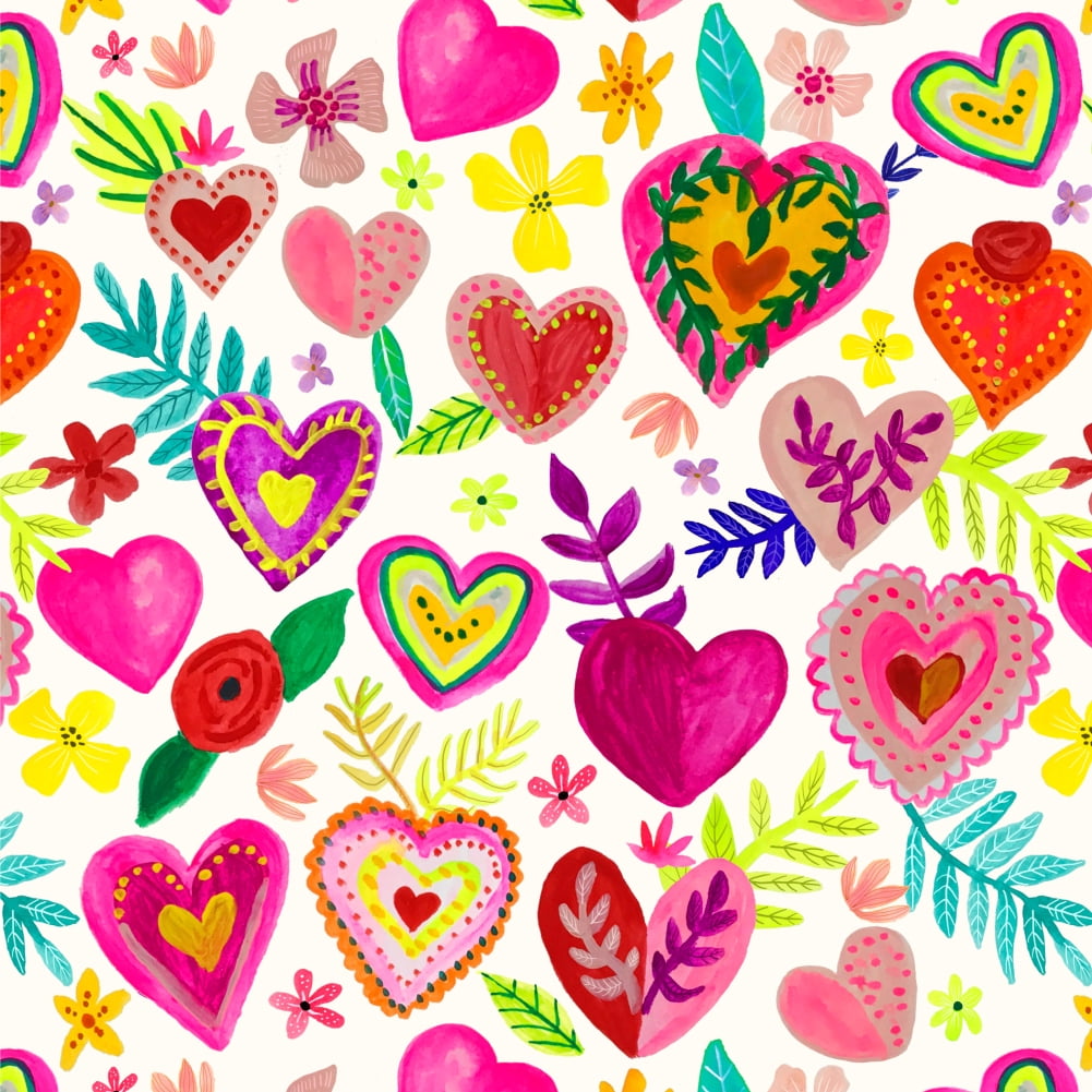 Colorful Hearts Valentines Premium Roll Gift Wrap Wrapping Paper ...
