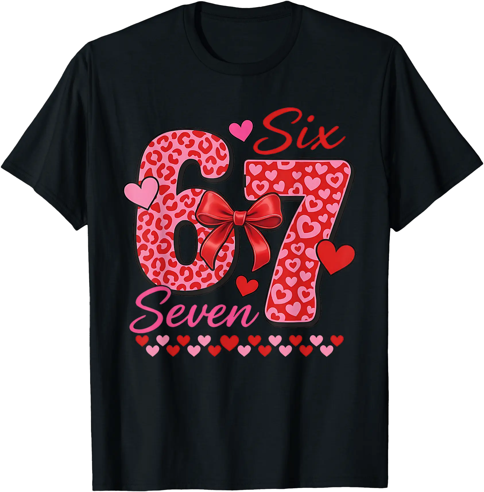 Colorful Hearts and Numbers Graphic T-Shirt for Valentine's Day ...