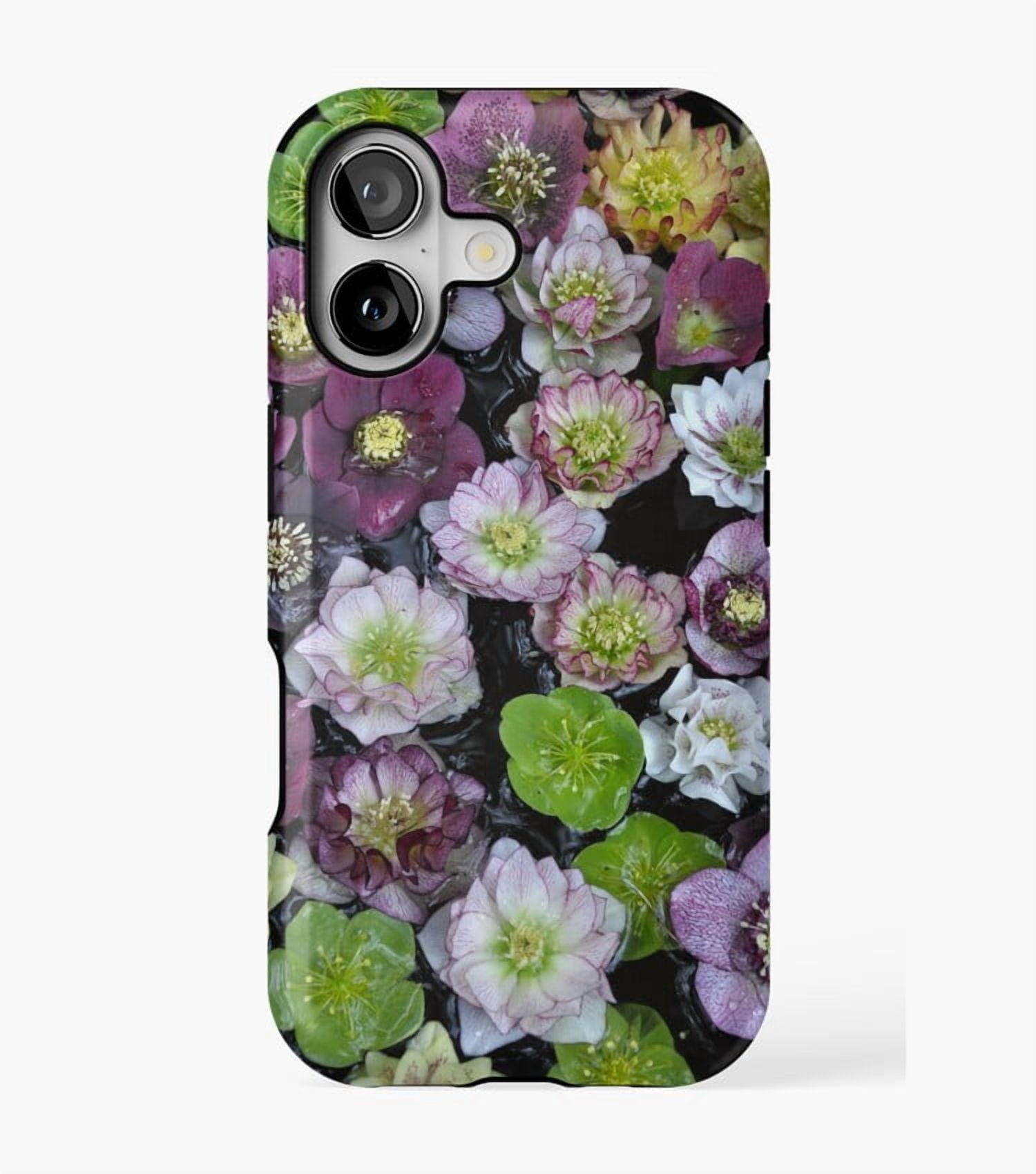 Colorful Hellebore Flowers in Bloom Protective Hard Case for iPhone 11 ...